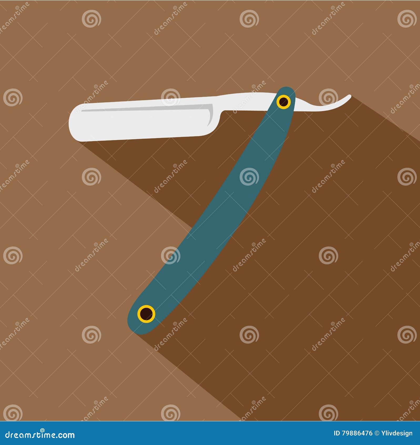 Straight Razor Icon, Flat Style Stock Vector - Illustration of ...