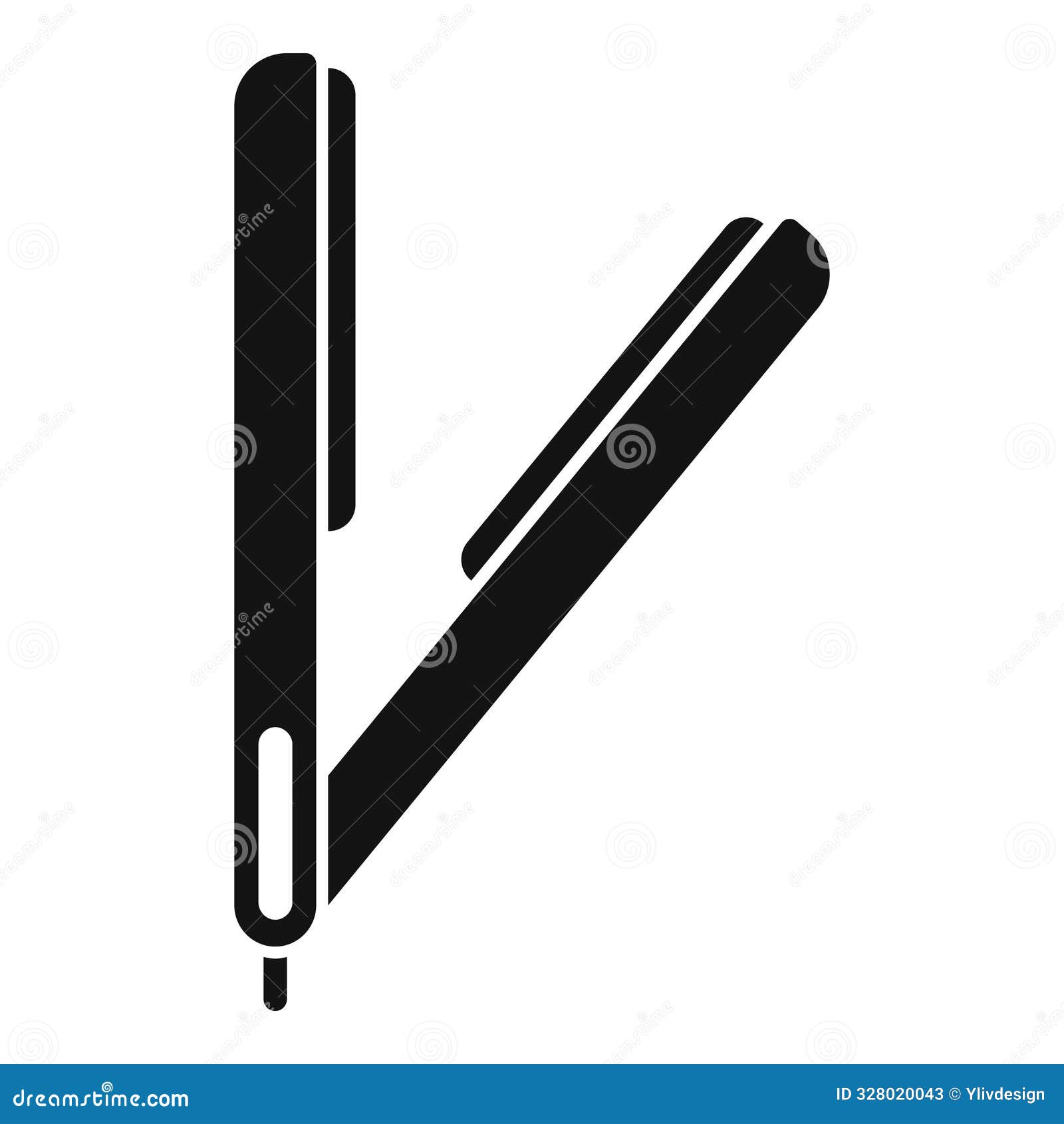 Straight Razor Open Showing Sharp Blade for Shaving Stock Vector ...