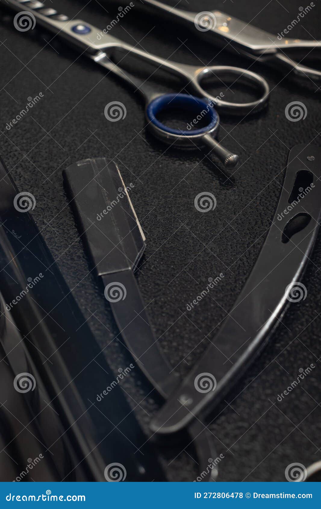 Straight Razor on Work Table in Barbershop Stock Photo - Image of clean ...