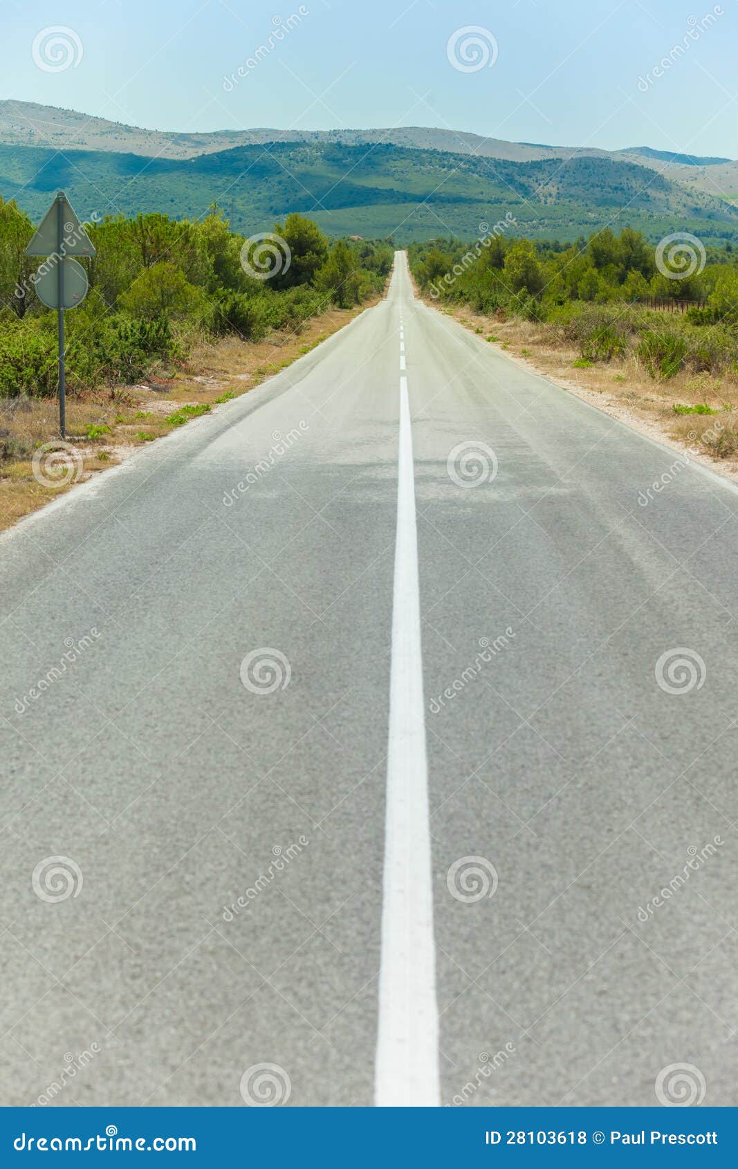 A straight road stock photo. Image of outdoors, color - 28103618