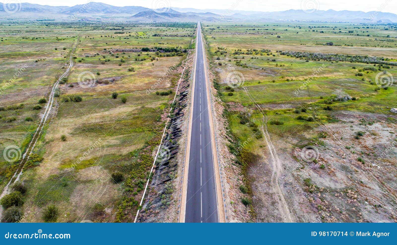 Straight road from above stock photo. Image of lane, endless - 98170714