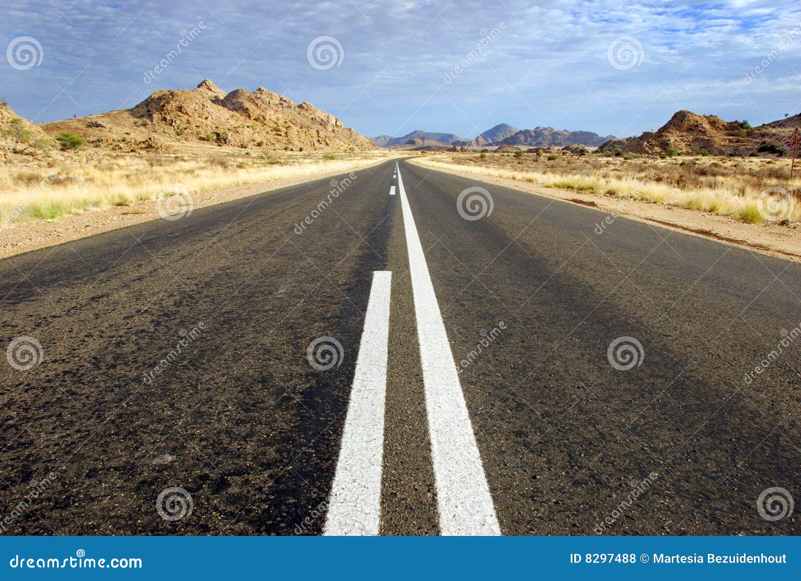 A Straight Road Ahead in Namibia in Africa. Stock Photo - Image of ...