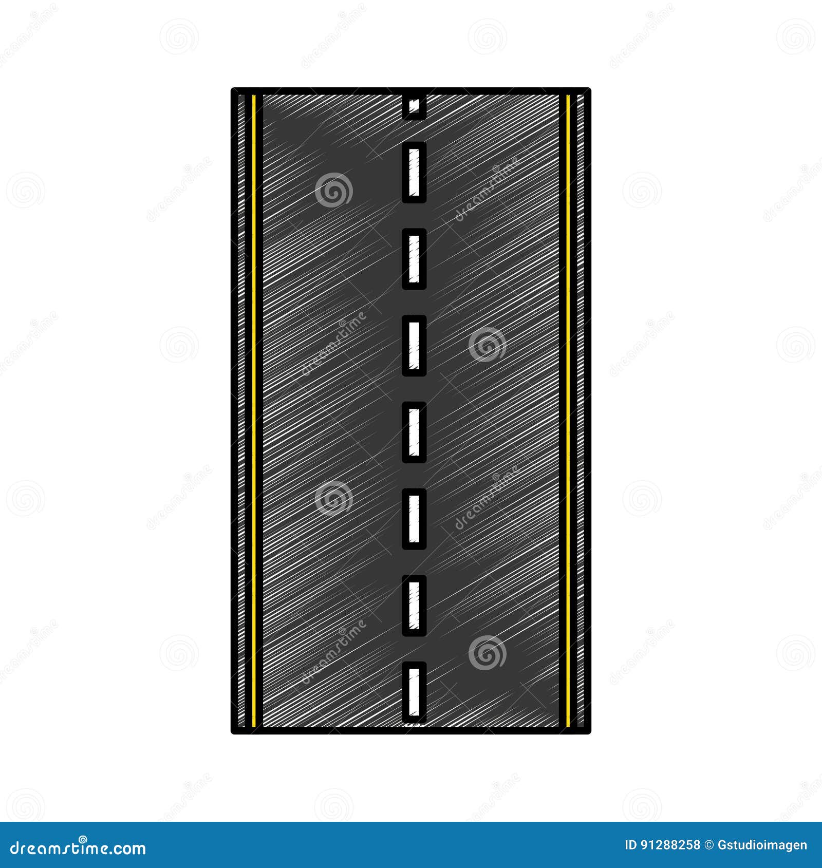 Straight Road Isolated Icon Stock Vector - Illustration of roadside ...
