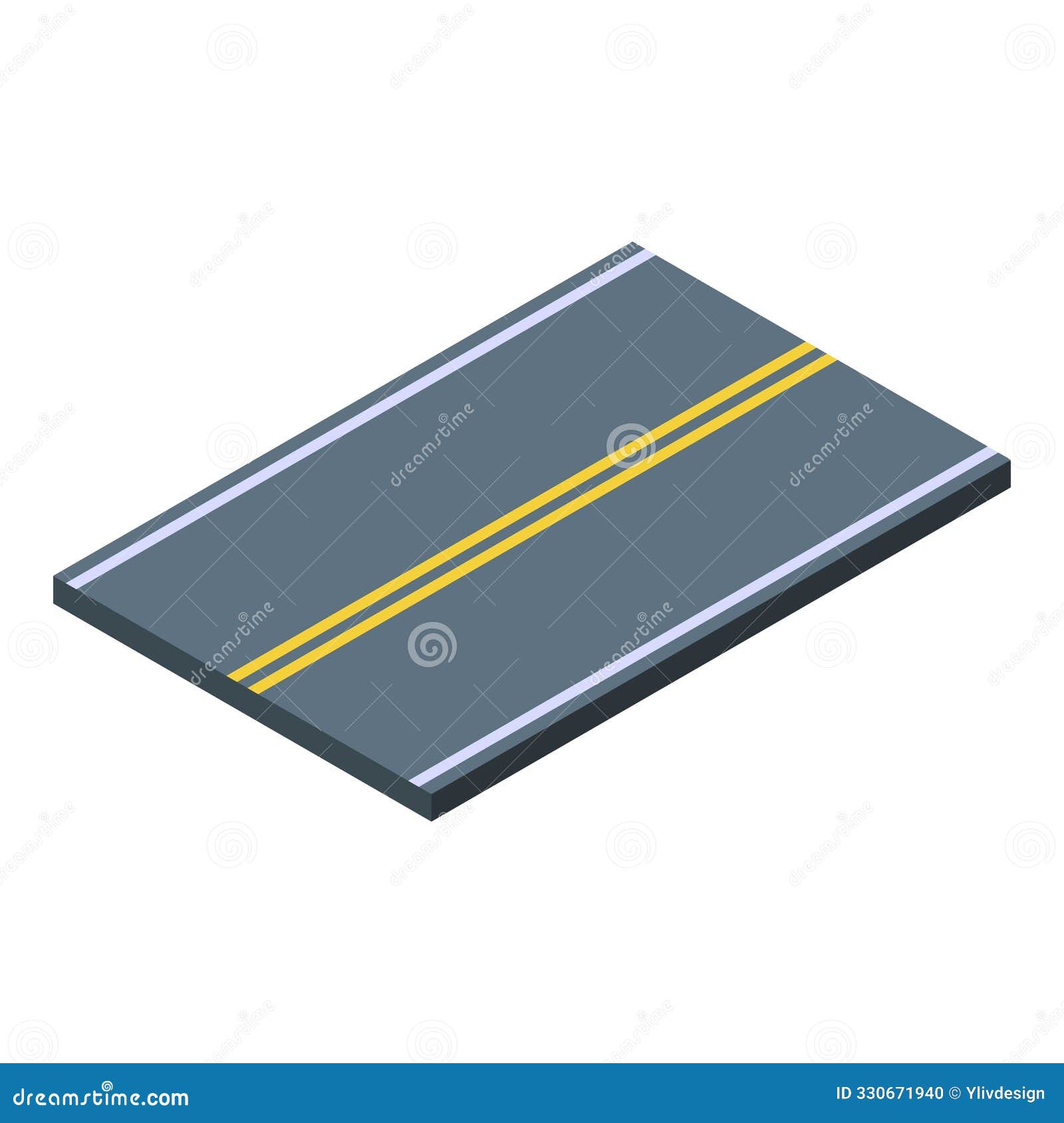 Straight Road Marking Dividing Line Isometric View Stock Illustration ...