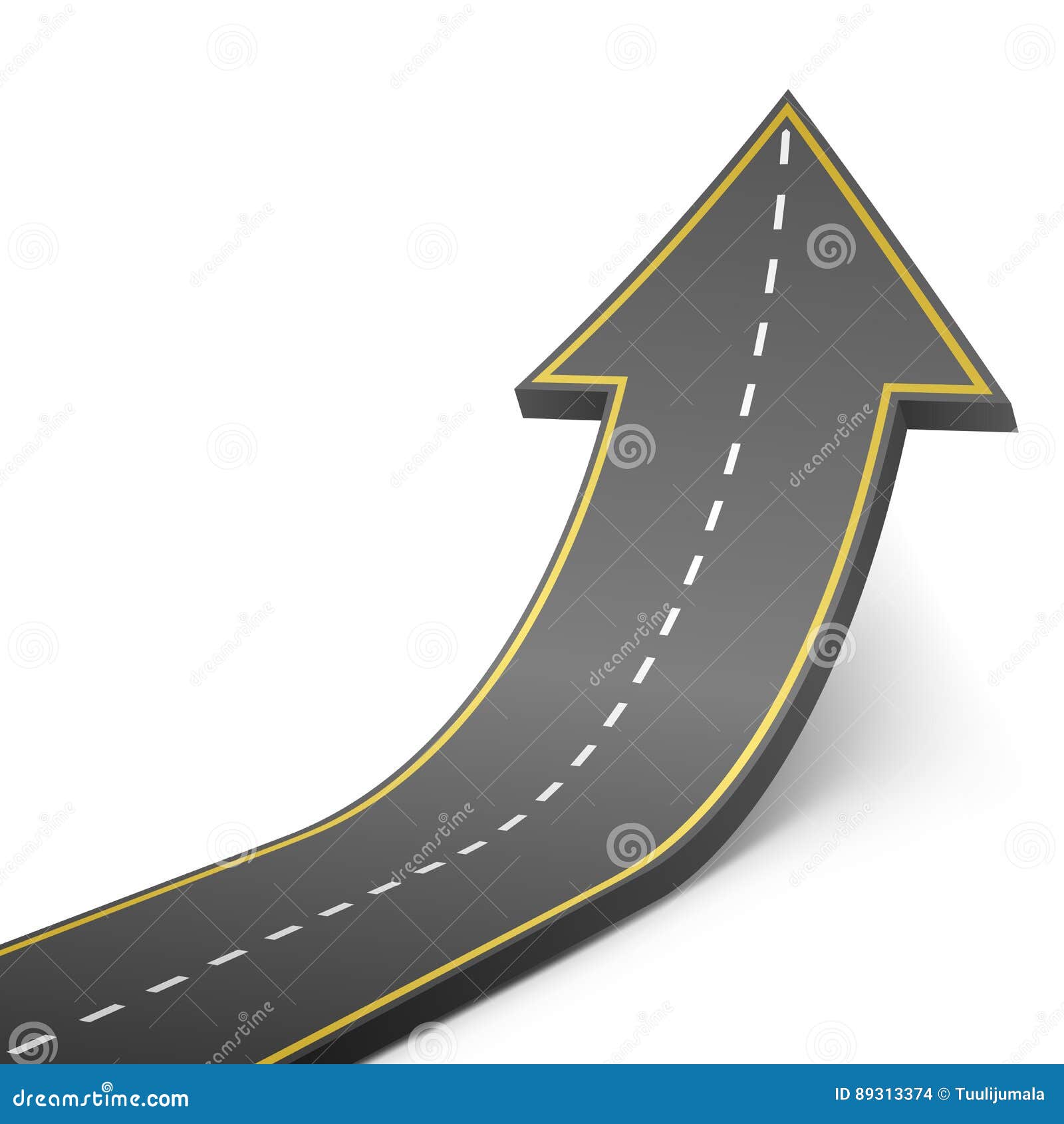 Straight Road Turning Into Ascending Arrow Vector Illustration ...