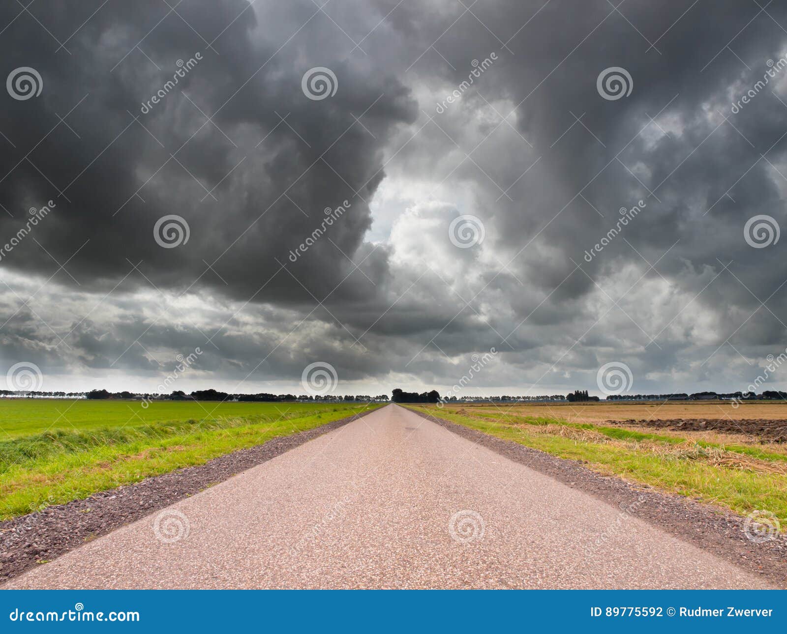 Straight Road Under Brooding Sky Stock Photo - Image of freedom, long ...