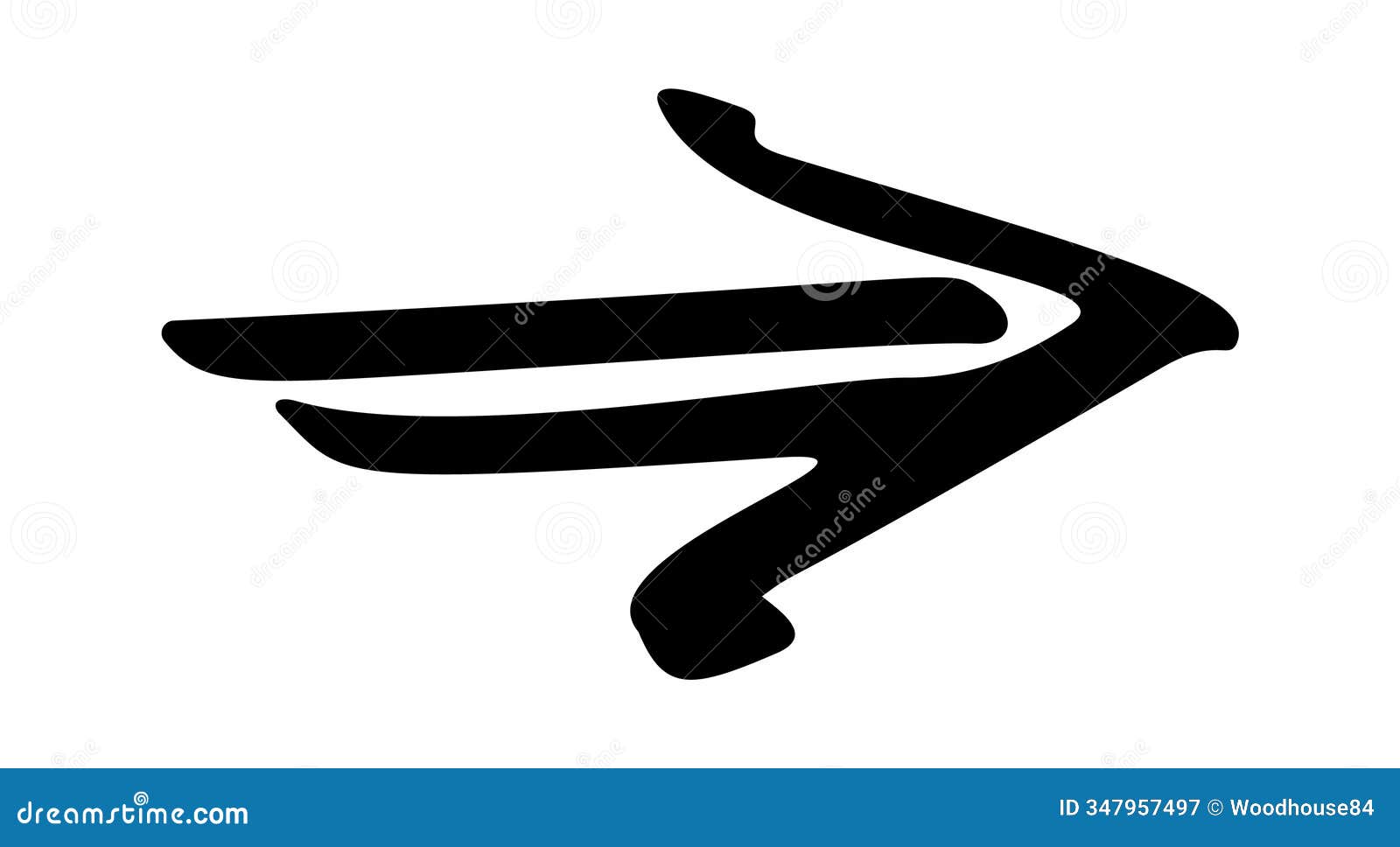 Straight Rough Arrow Doodle Symbol Stock Illustration - Illustration of ...