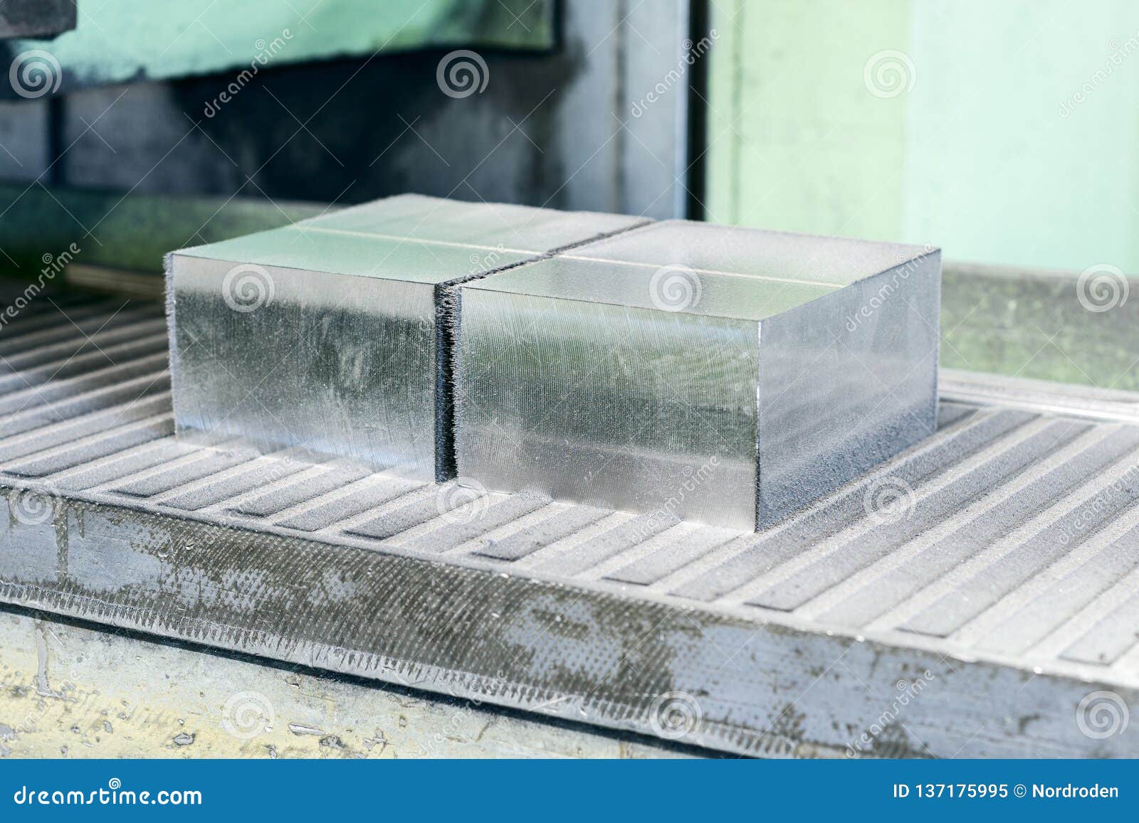 Straight Row of Metal Bars after Grinding. Stock Image - Image of ...