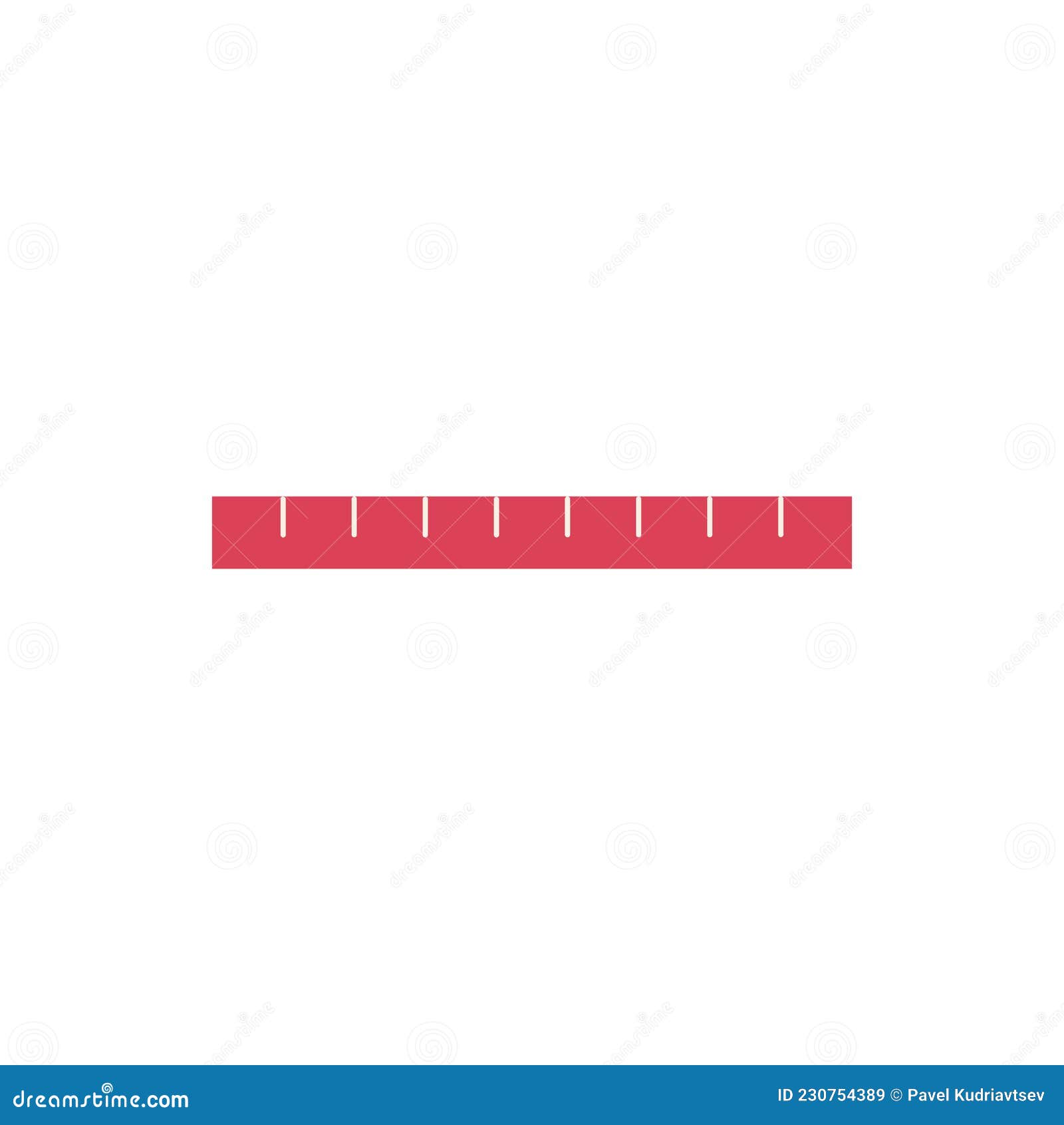 Straight Ruler Measuring Implement, Flat Vector Illustration Isolated ...