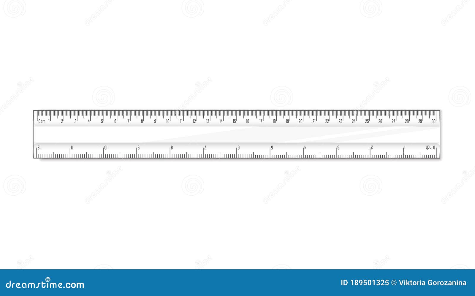 Straight Ruler Thirty Cm. Vector Math Geometry Transparent Plastic ...