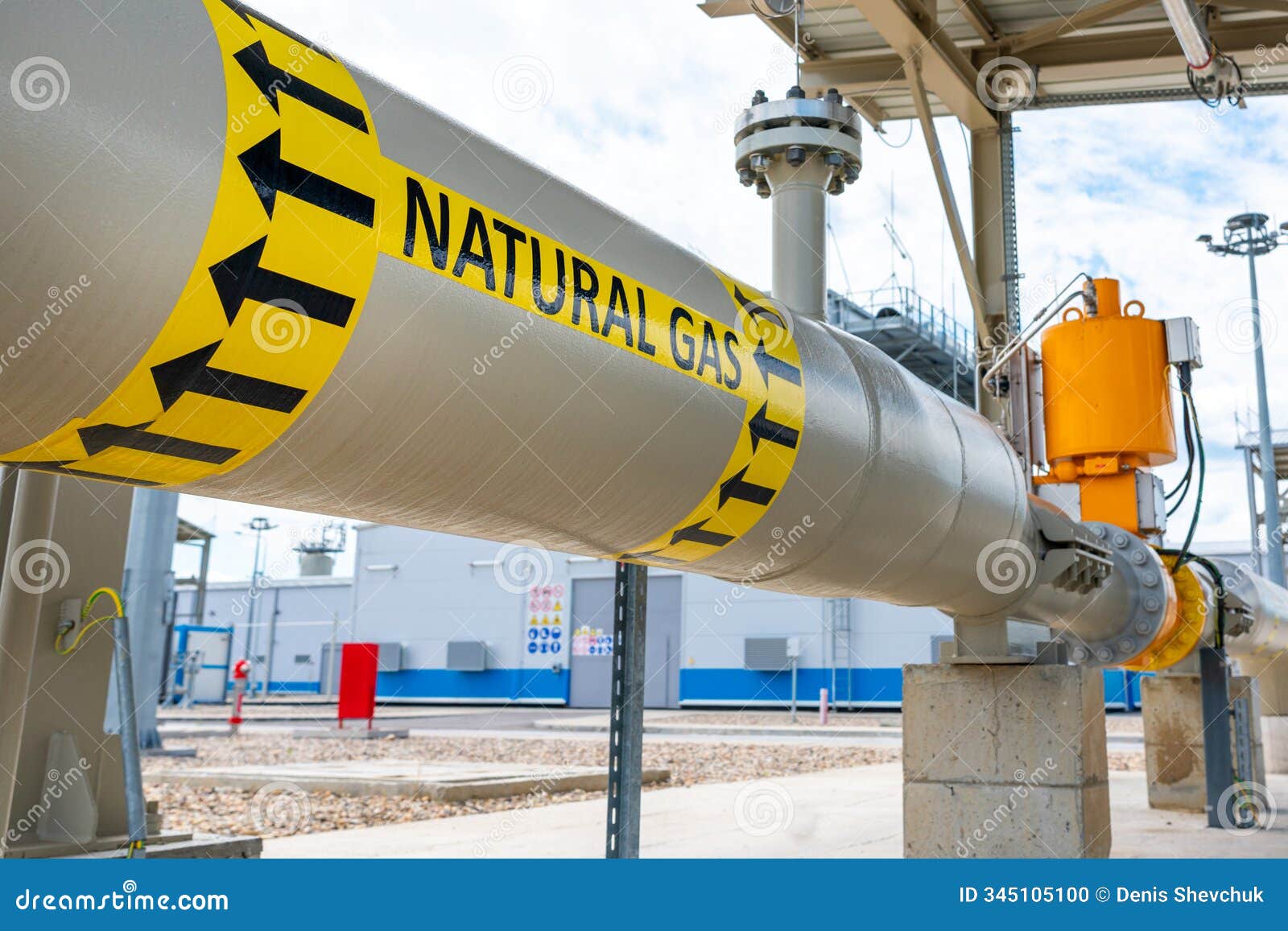 Straight Section of Gas Pipeline before the Gas Volume Regulating Valve Stock Photo - Image of ...
