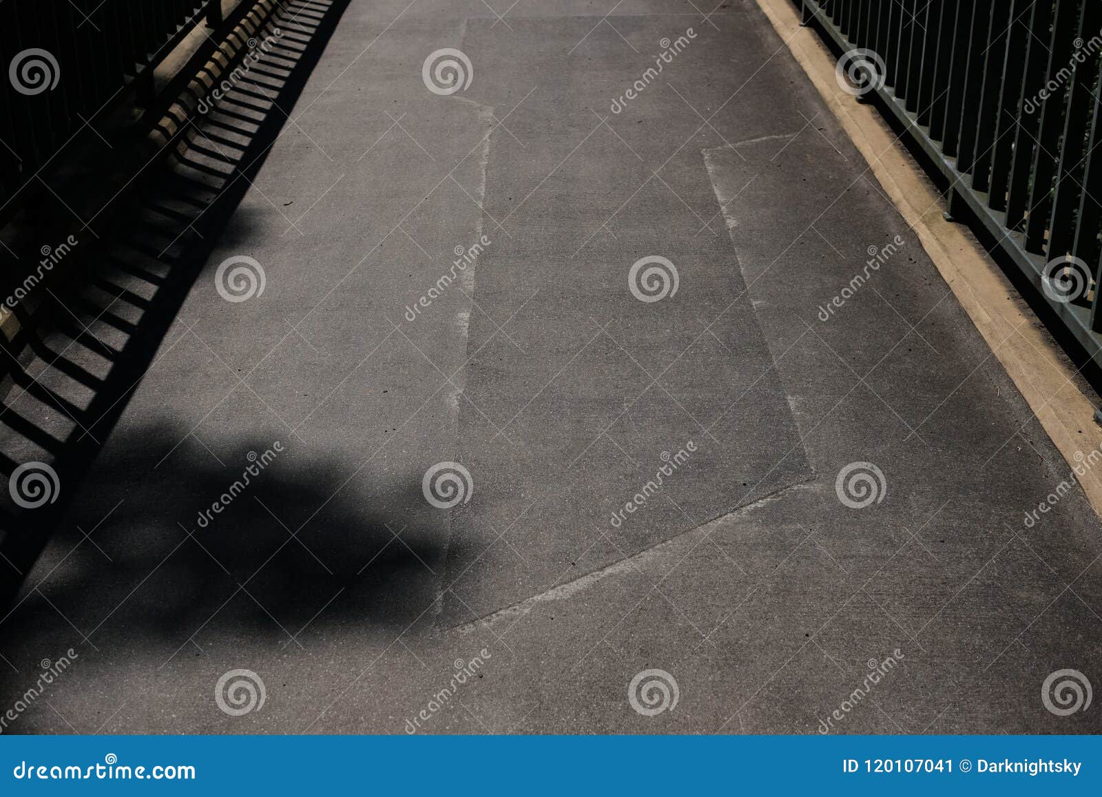 Asphalt Pavement Bridge with a Railing Stock Image - Image of painting ...