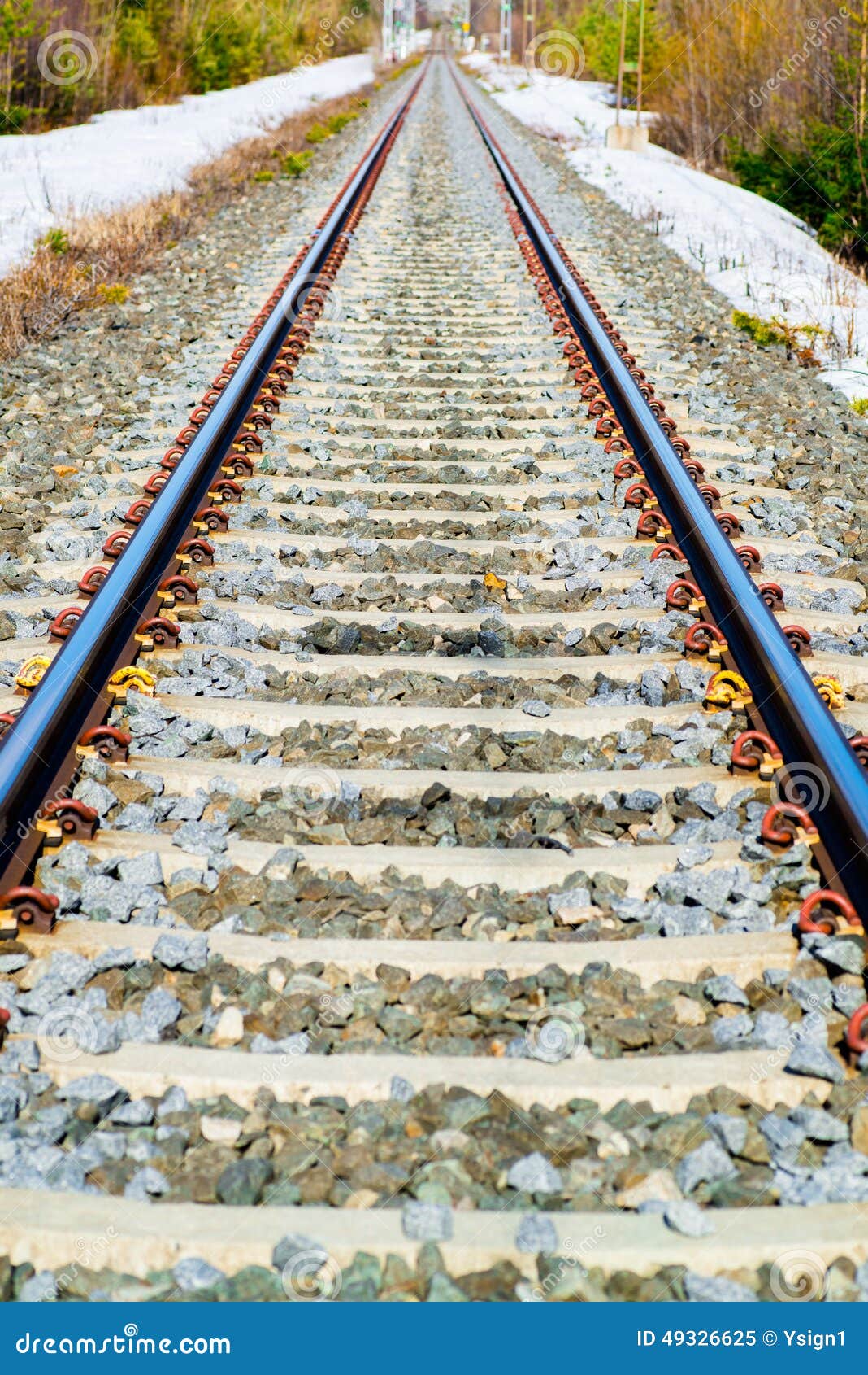 Straight Single Track Railroad Stock Image - Image of road, industry ...