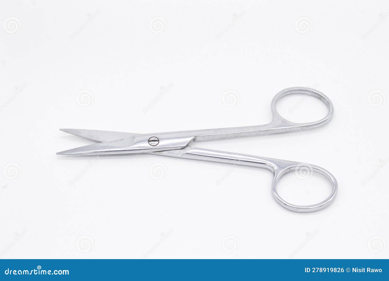 Straight Surgical Scissors on White Background Stock Photo - Image of ...