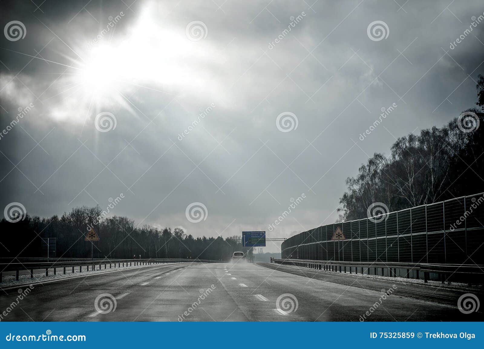 Straight Tar Road Leading into the Light Stock Image - Image of line ...