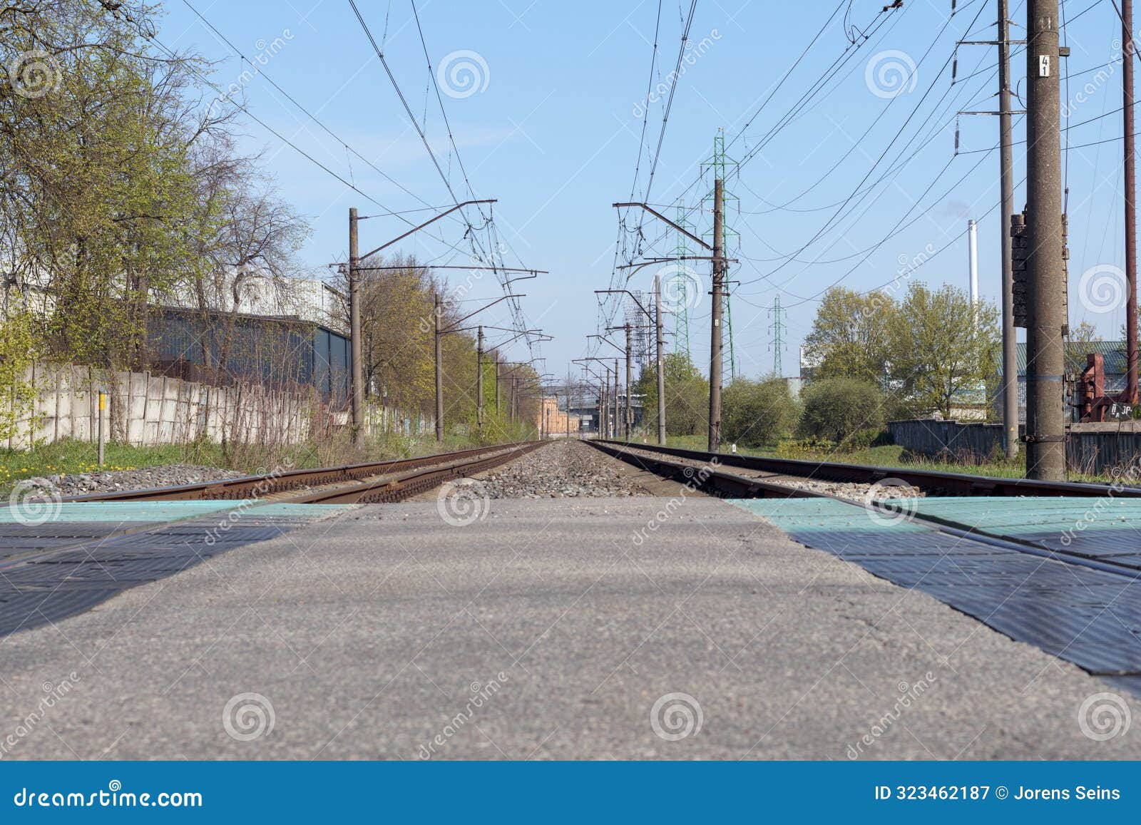 .straight Track Railway Line in the Countryside Stock Image - Image of ...