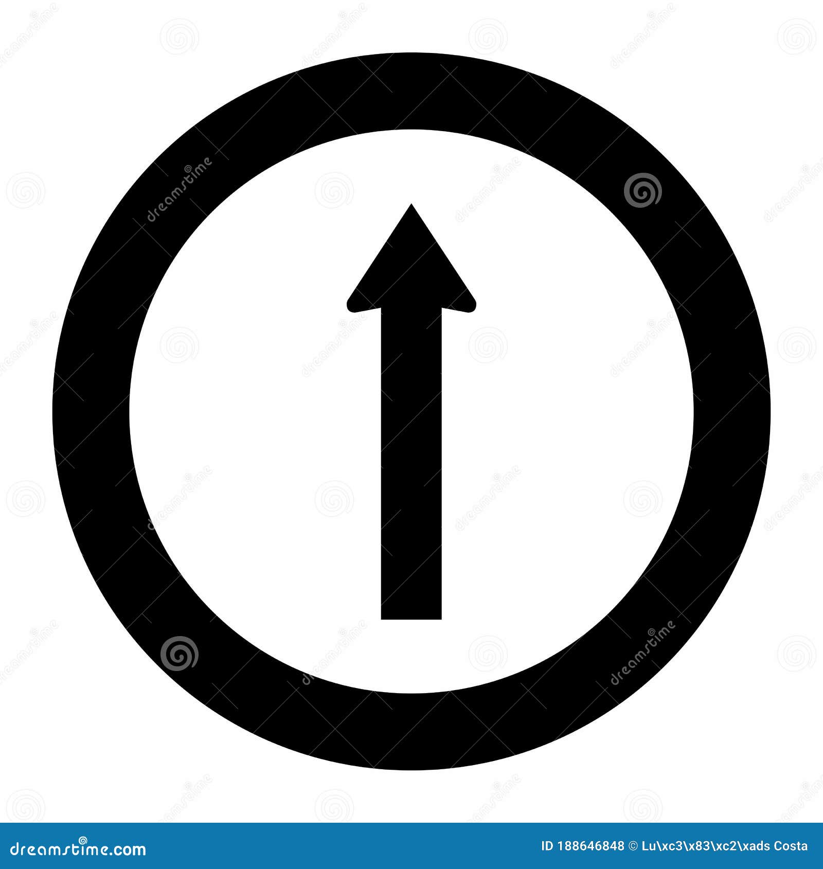 Go Straight Traffic Road Sign,Vector Illustration, Isolate On White ...