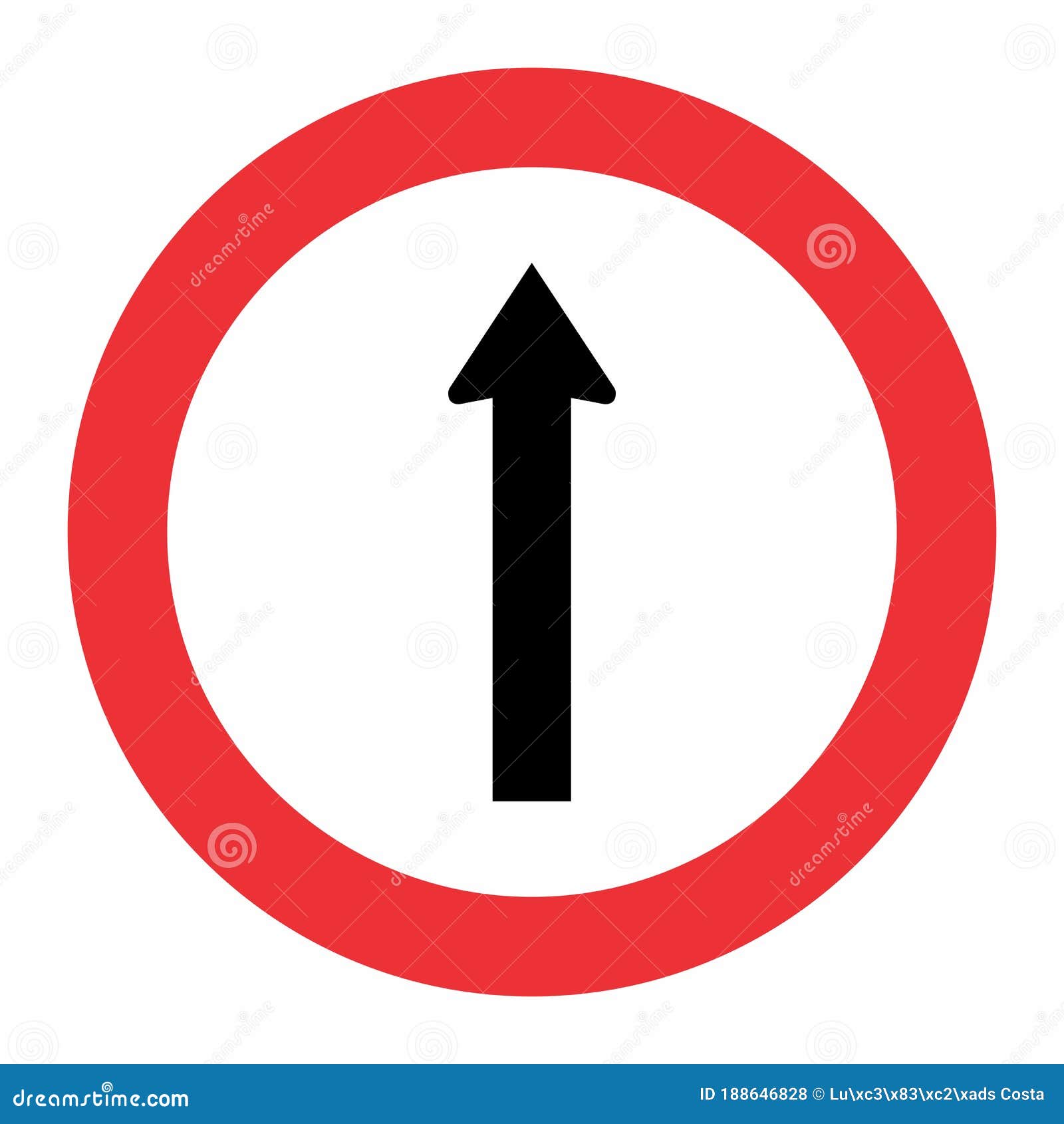 Go Straight Traffic Sign,Vector Illustration, Isolate On White ...
