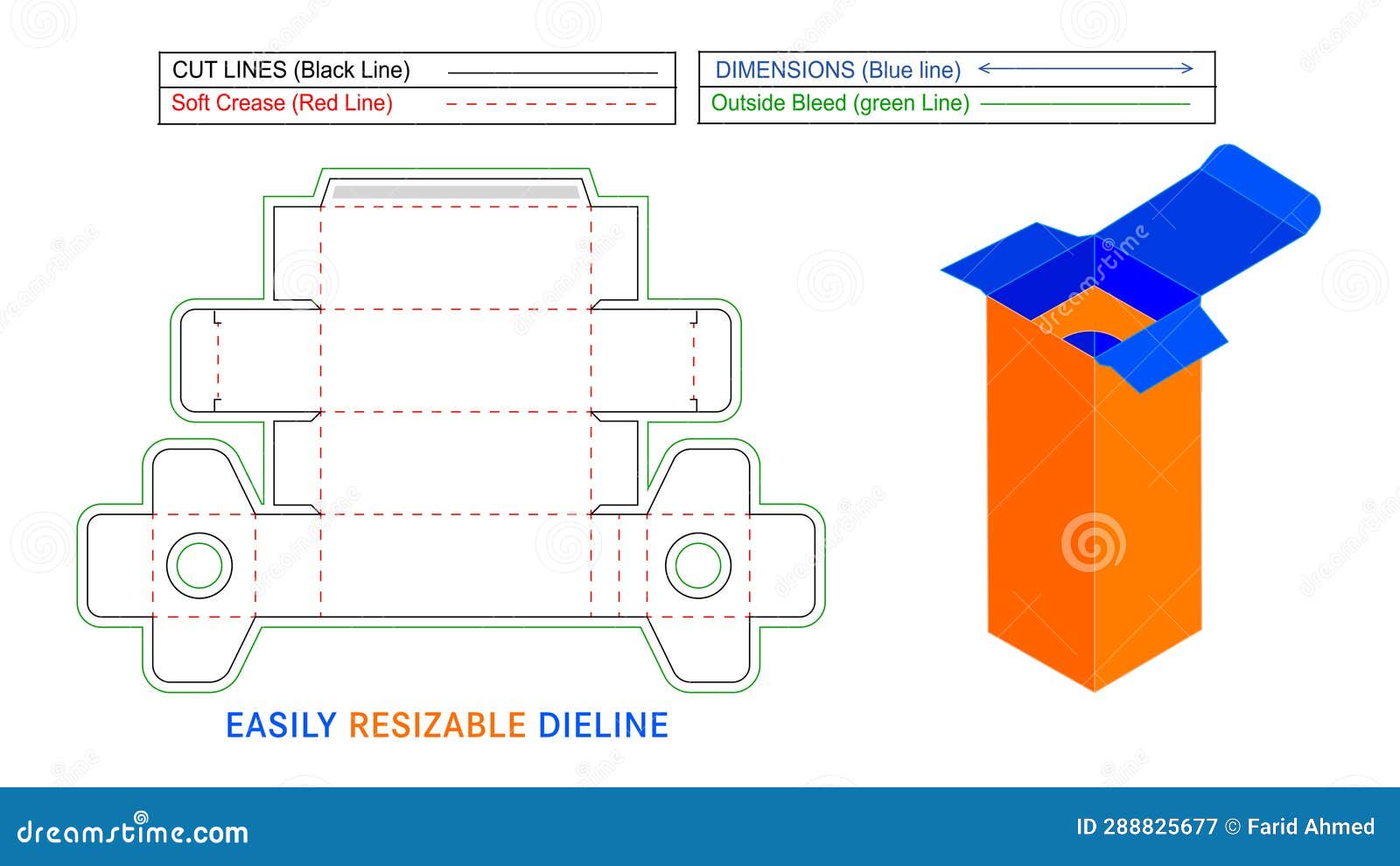 Straight Tuck End Box with Product Holder Insert Dieline Template and ...