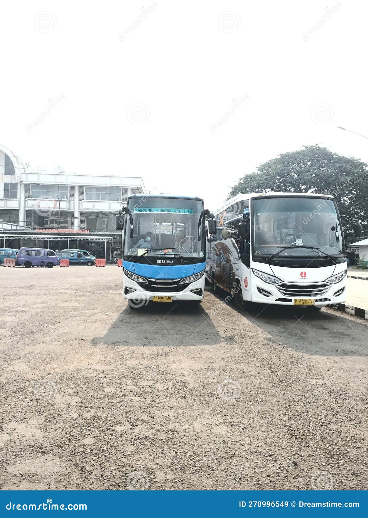 Straight View of Two Public Buses that Parking in Terminal Editorial ...