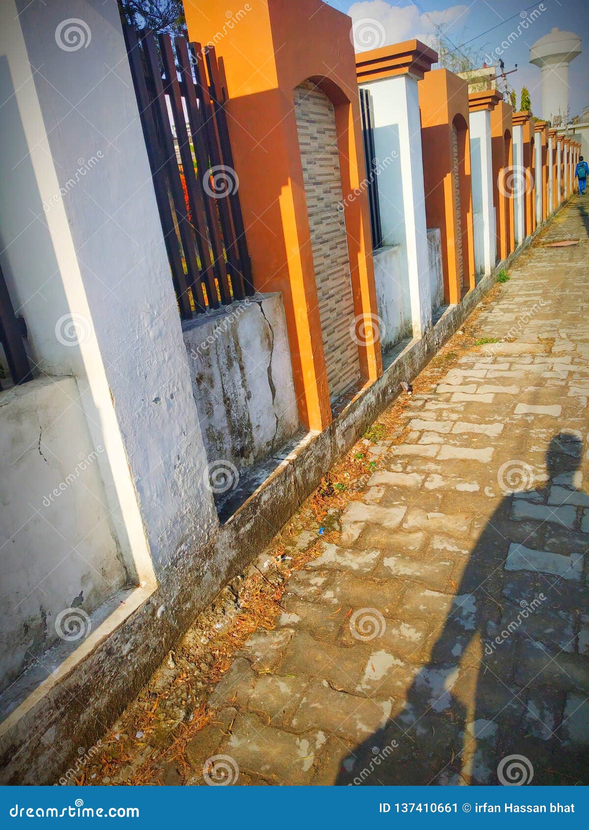 Straight Walking Path Background Stock Image - Image of yellow, path ...