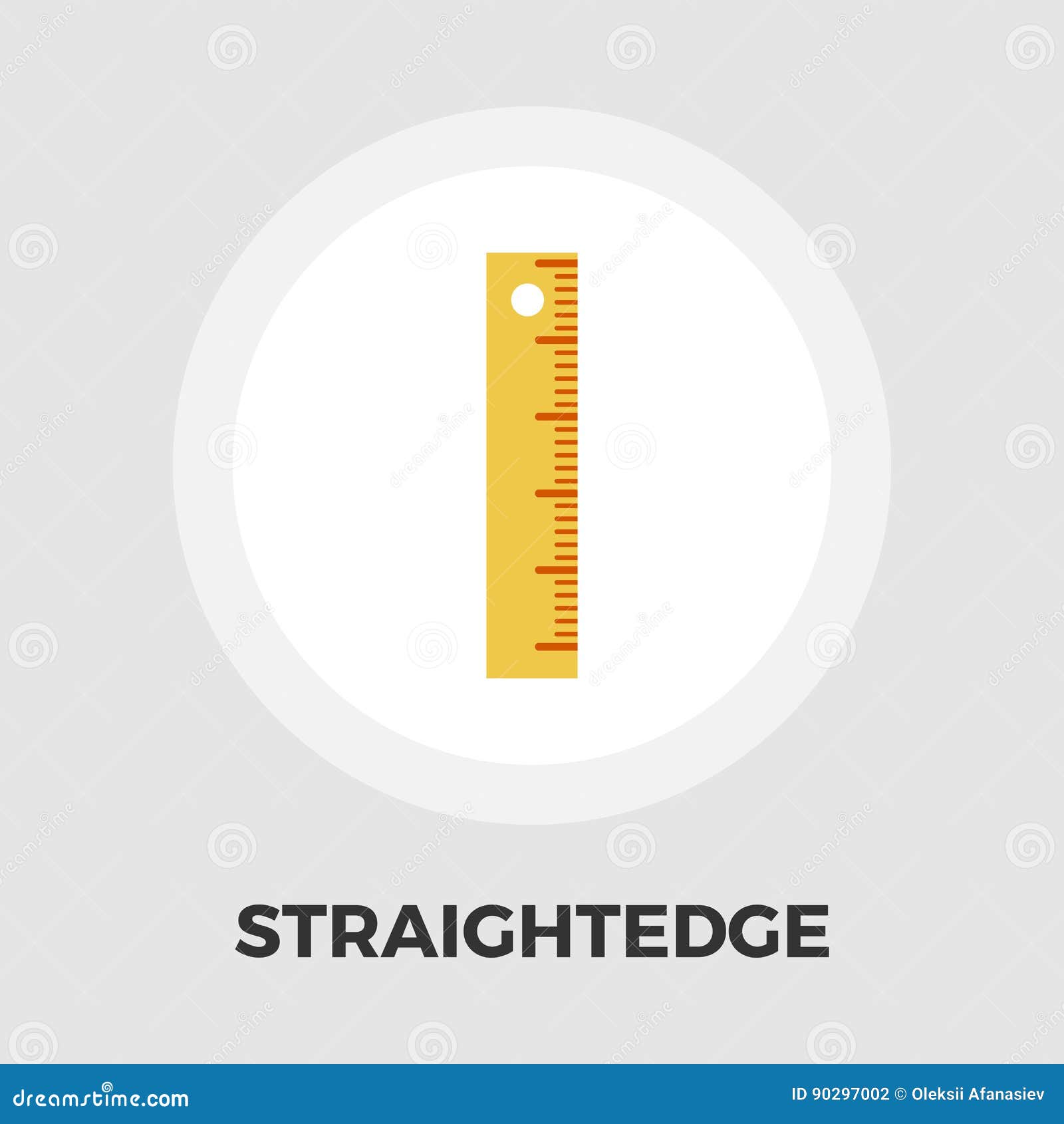 Straightedge icon flat stock vector. Illustration of object - 90297002