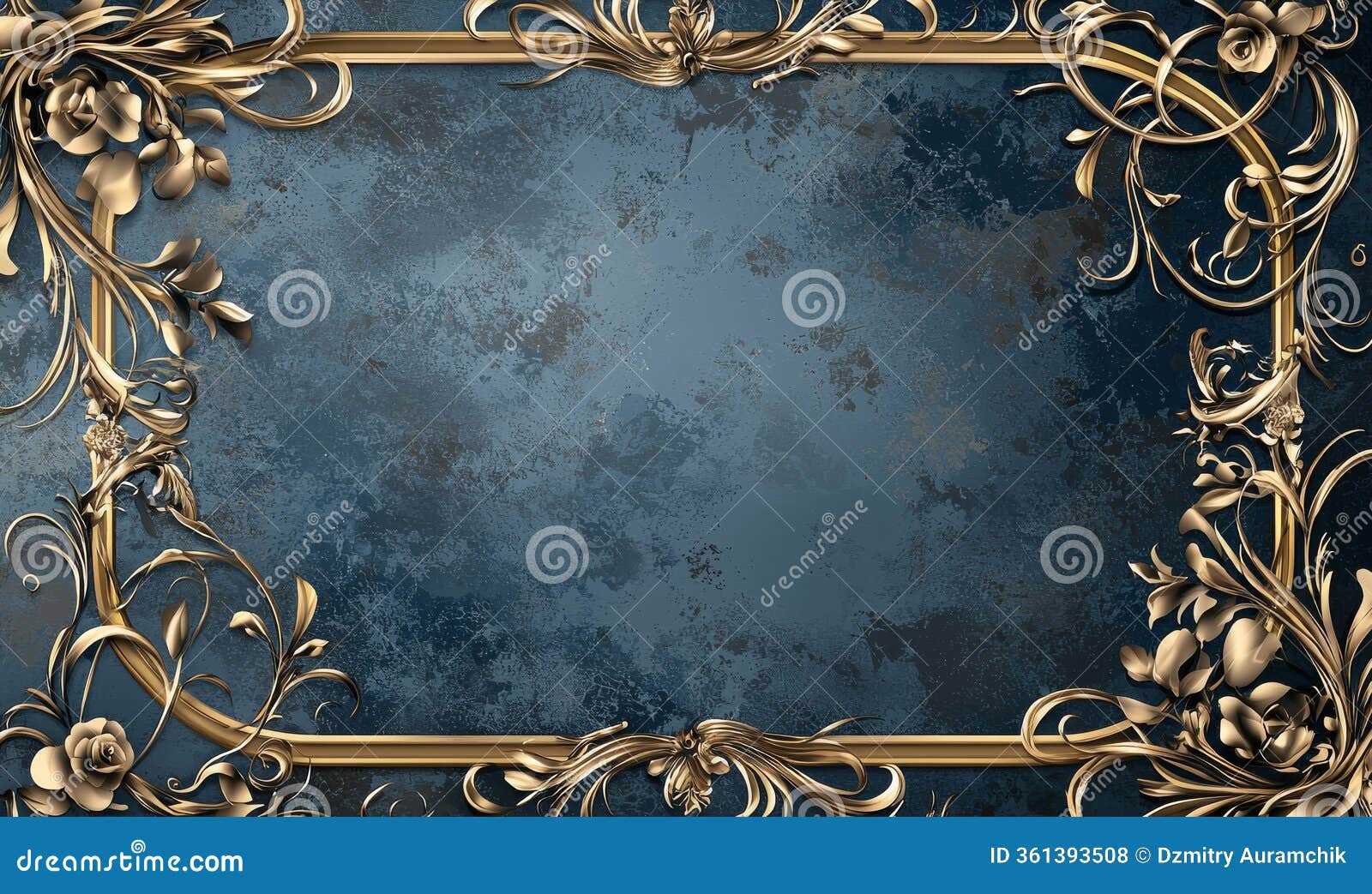 A Straightforward Design with a Blue Background and Golden Accents on ...