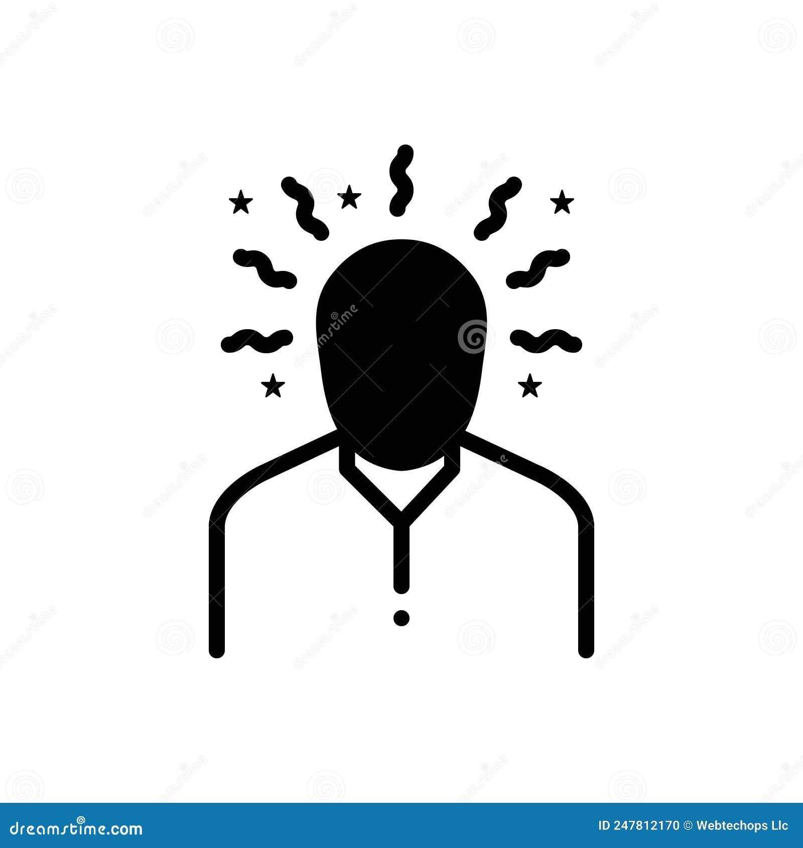Black Solid Icon for Strain, Stress and Tension Stock Vector ...