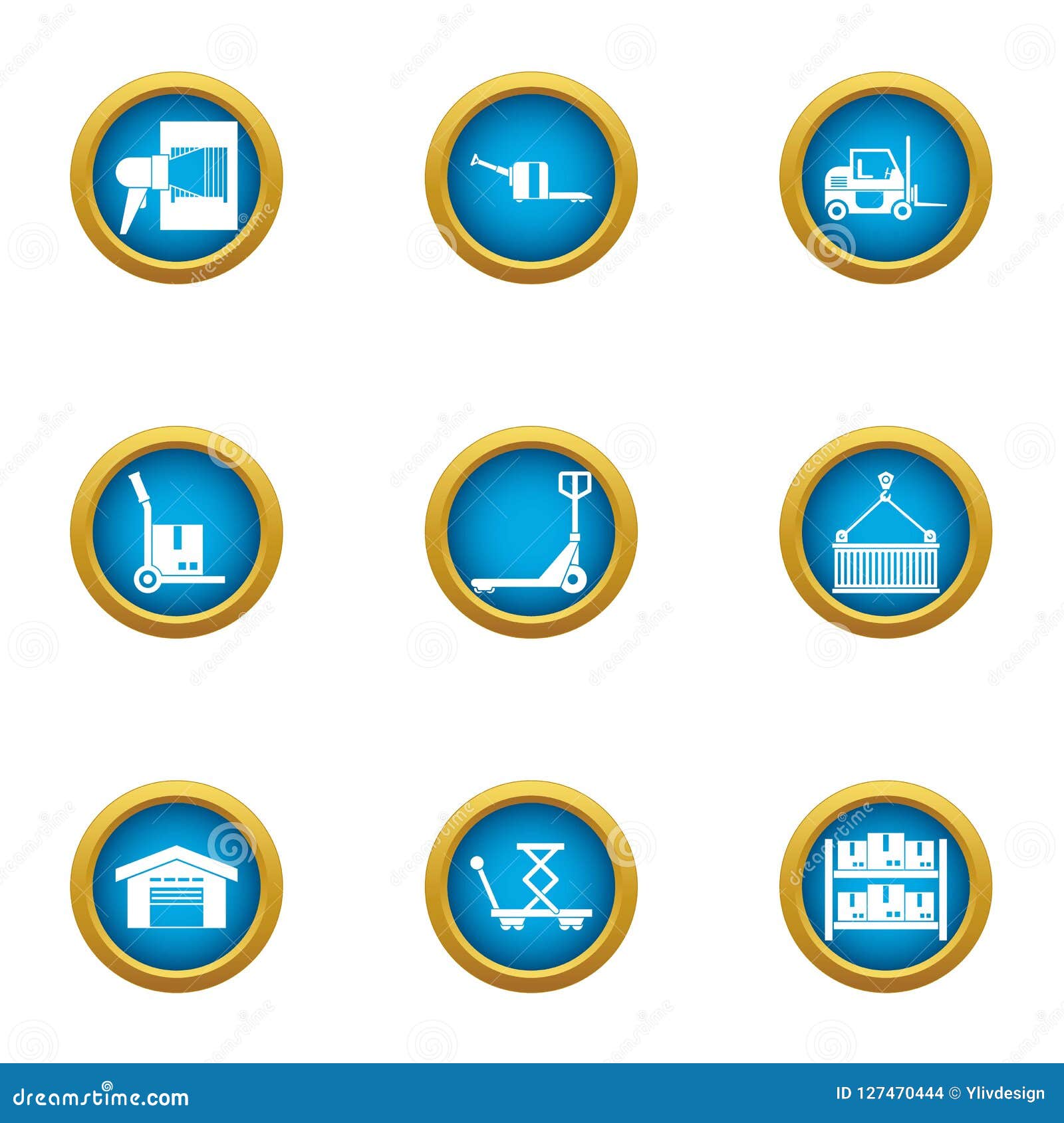 Strain Icons Set, Flat Style Stock Vector - Illustration of note ...