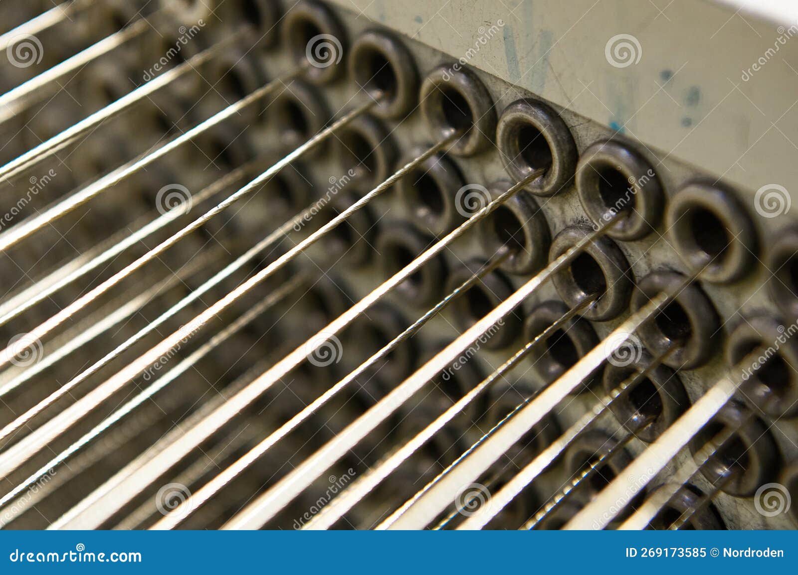 Strained Cables Pull Out from Holes of Machine Tool in Shop Stock Image ...