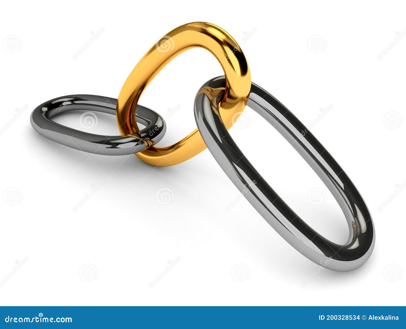 Strained Chain from Metal Isolated on White Stock Illustration ...