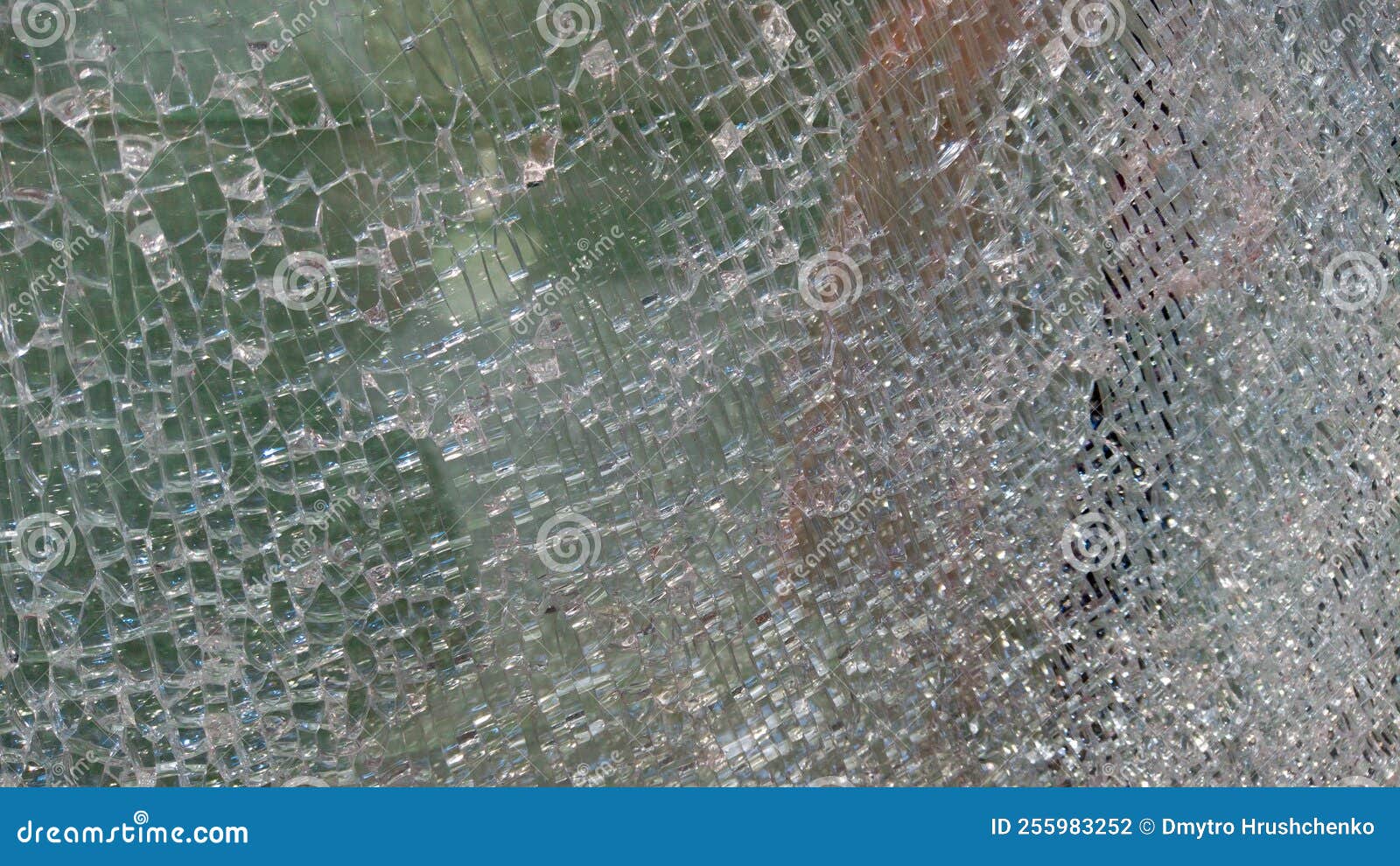 Strained Glass Broken Window from Explosion Splinter. Shattered Glass ...