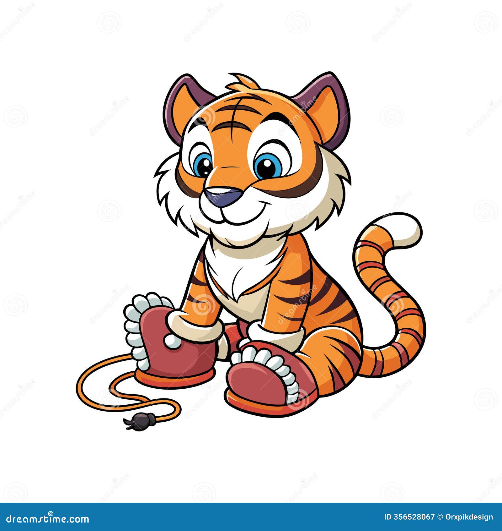Strained Tiger Cub Weaving with Care Stock Vector - Illustration of ...
