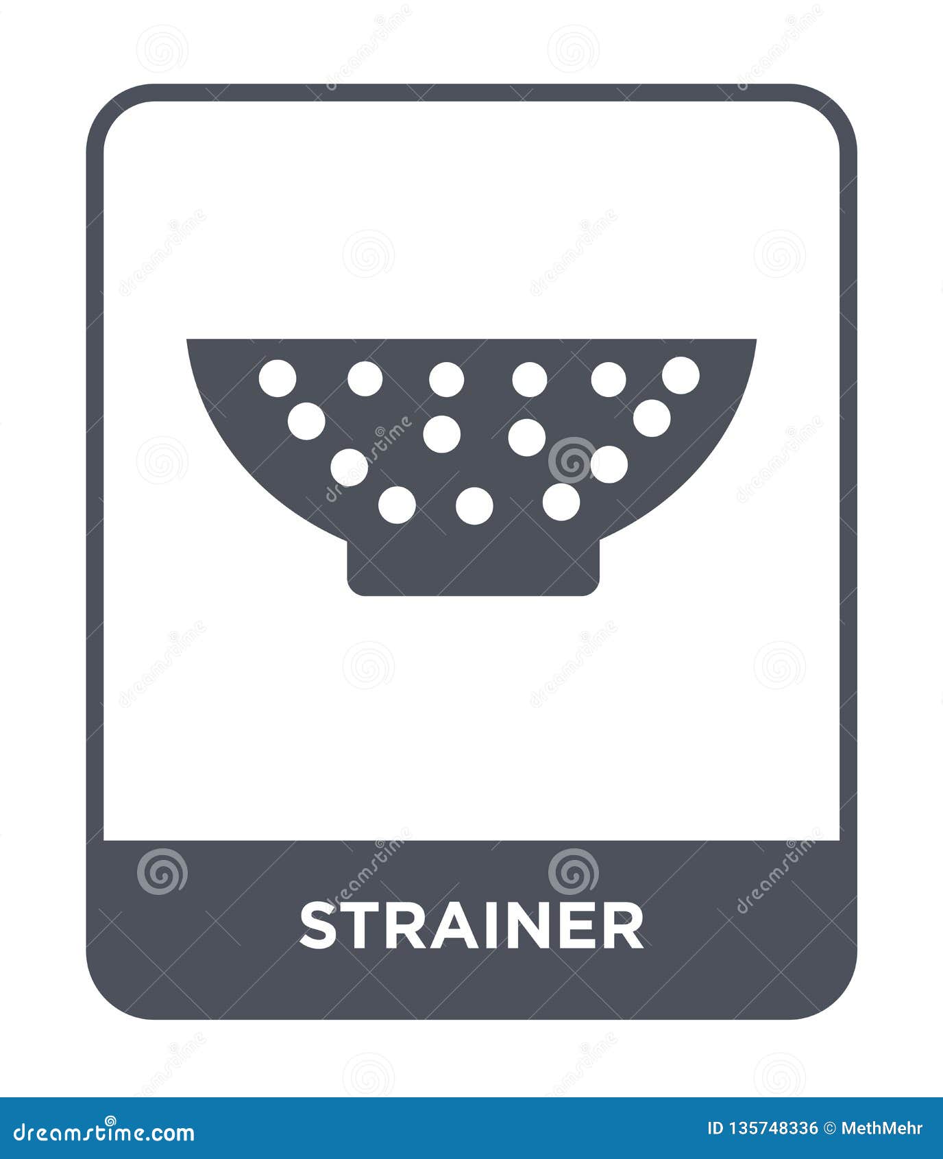 Strainer Icon in Trendy Design Style. Strainer Icon Isolated on White ...