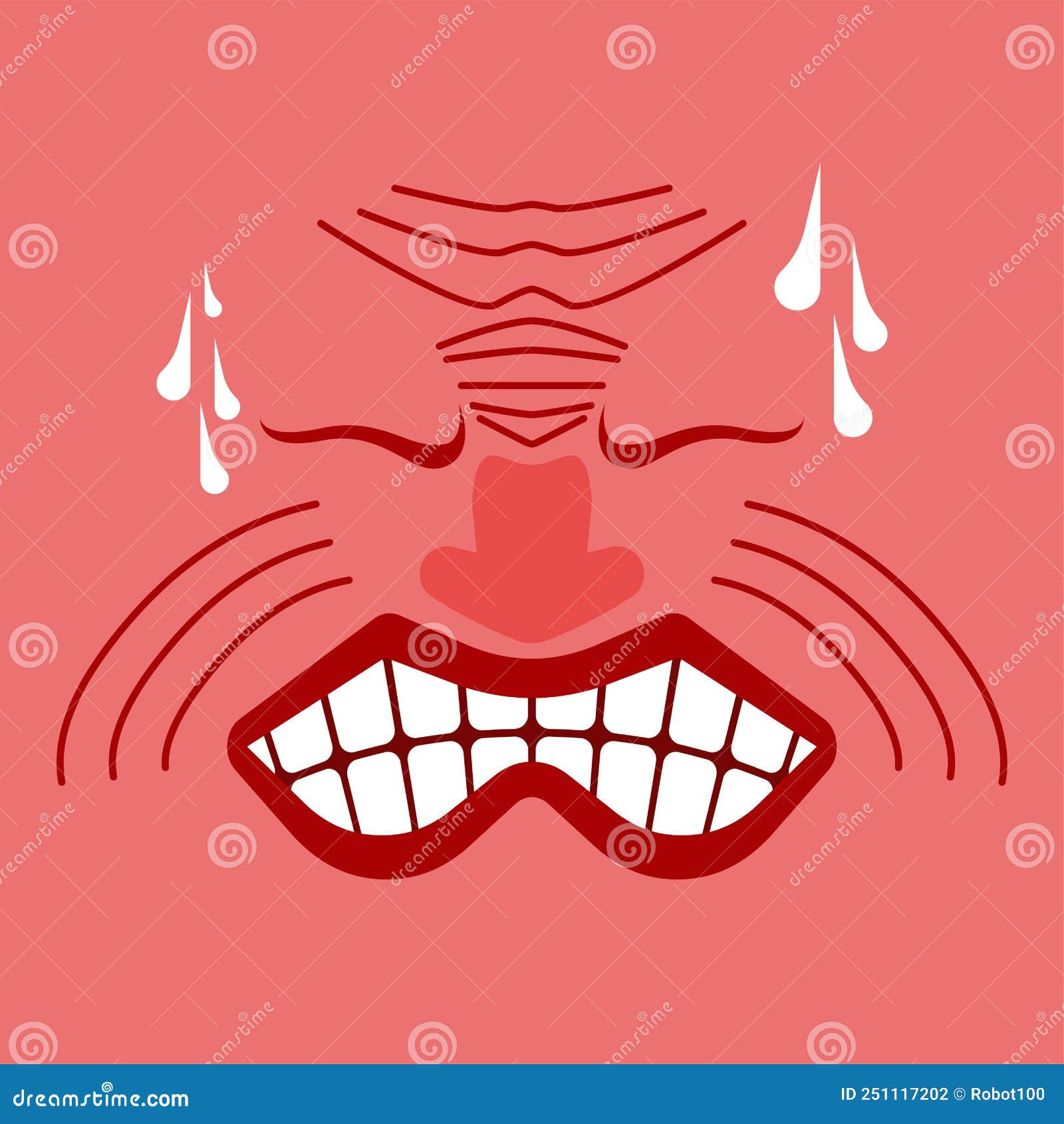 Straining Face Emotion. Tense Face Guy Stock Vector - Illustration of ...