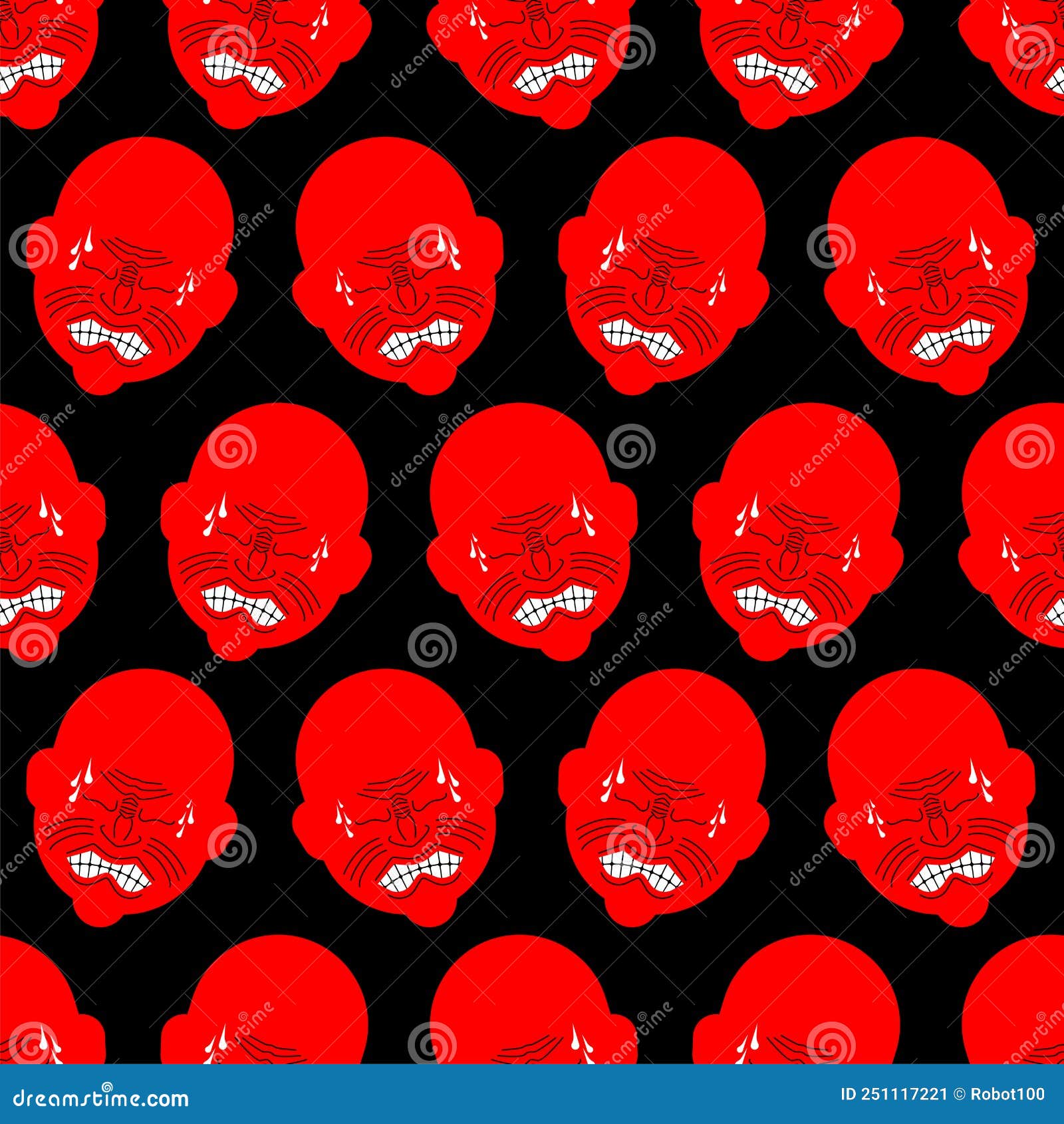 Straining Face Pattern Seamless. Tense Face Guy Background. Grimacing ...