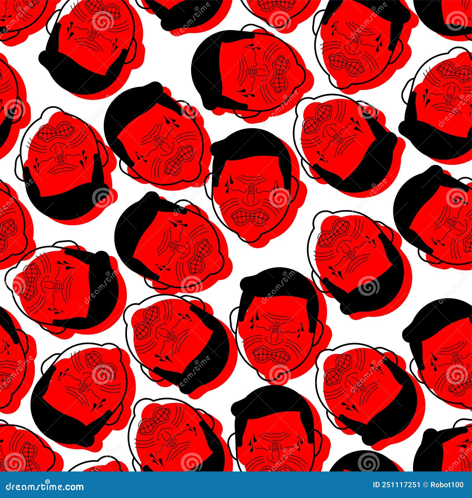 Straining Face. Strain Emoji Red Face Man. Icon Avatar Vector ...