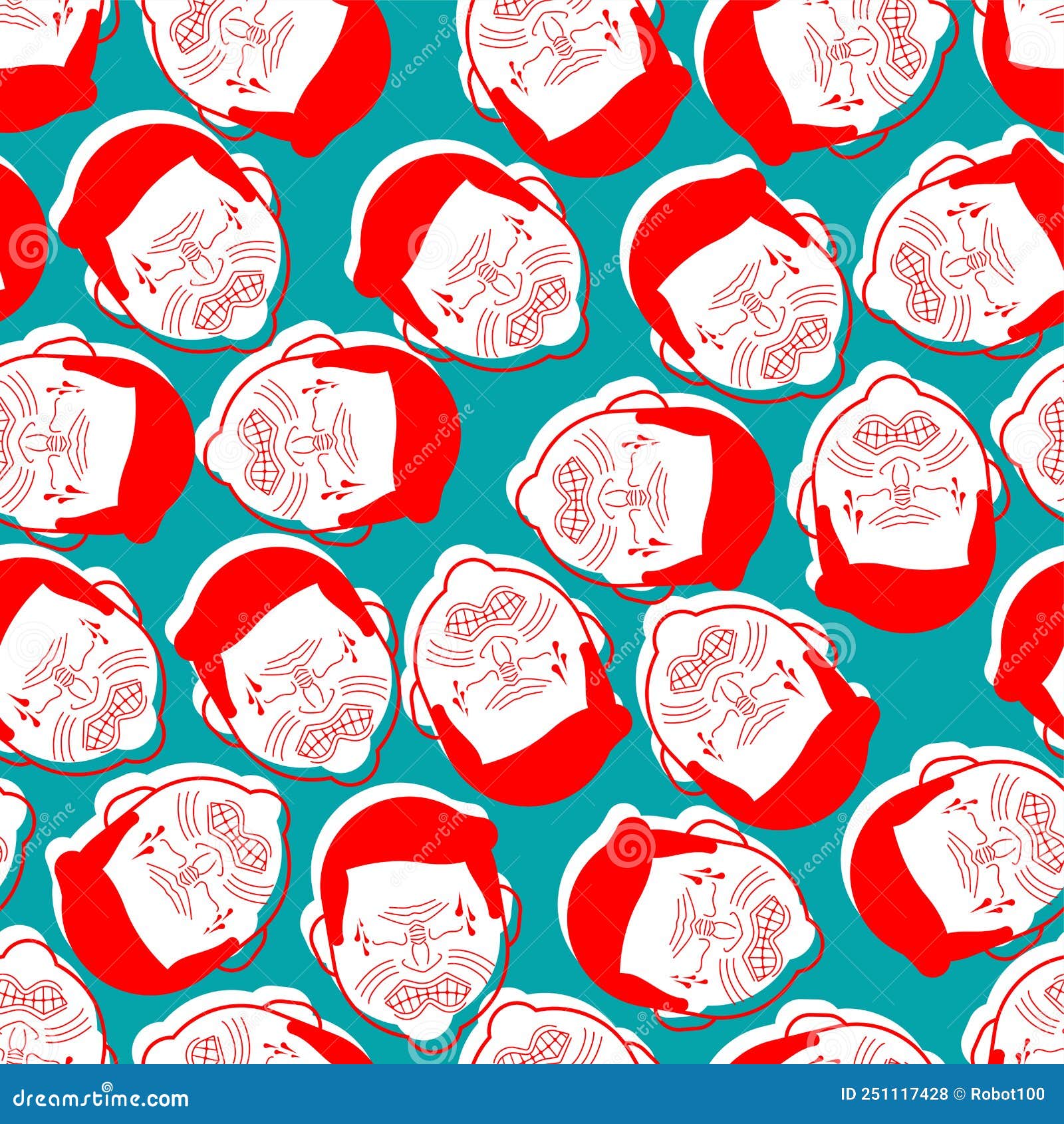 Straining Face. Strain Emoji Red Face Man. Icon Avatar Vector ...