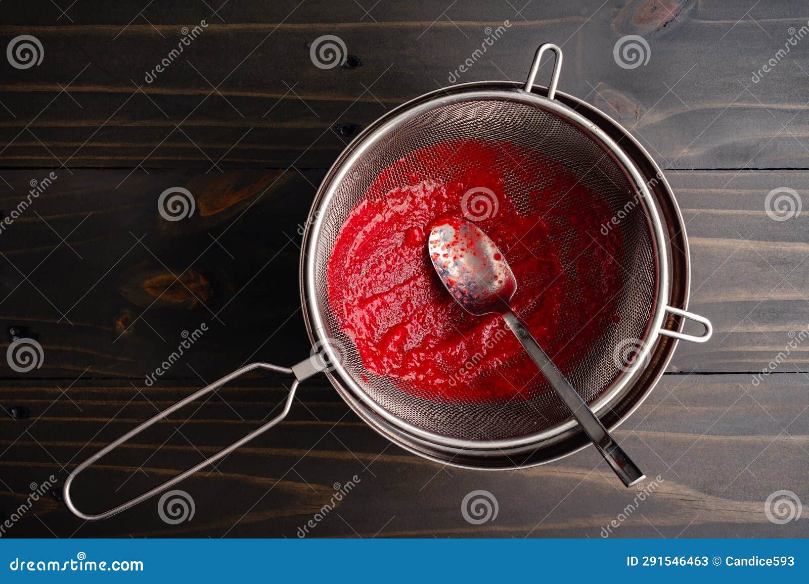 Straining Strawberry Puree with a Mesh Strainer Stock Image - Image of ...