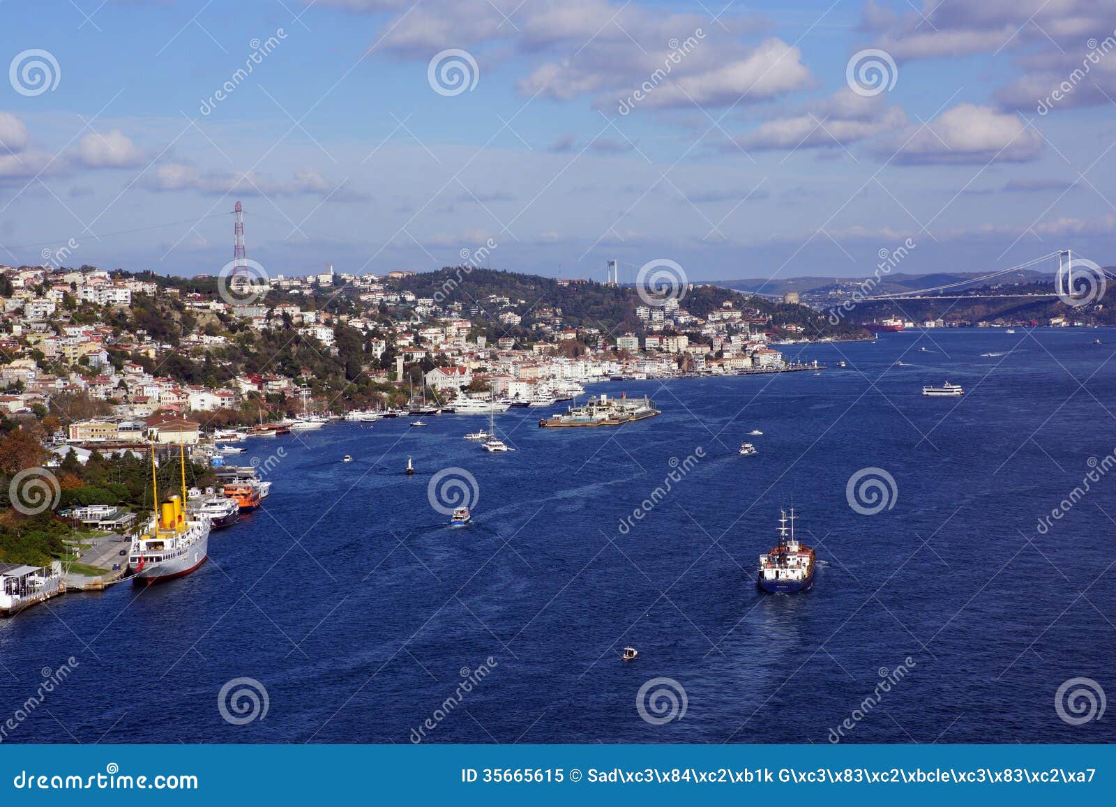 Strait of Bosphorus stock image. Image of turkish, resort - 35665615