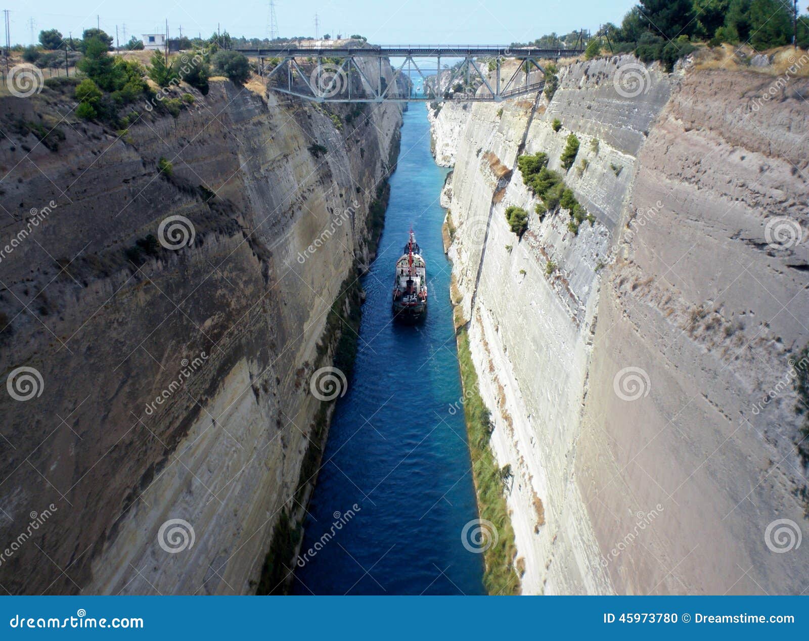 Strait of Corinth stock photo. Image of travel, modern - 45973780