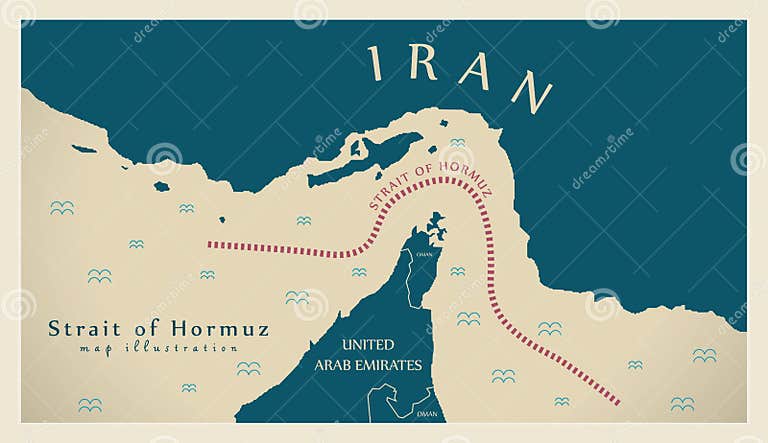 Strait of Hormuz Map Illustration Stock Vector - Illustration of ...