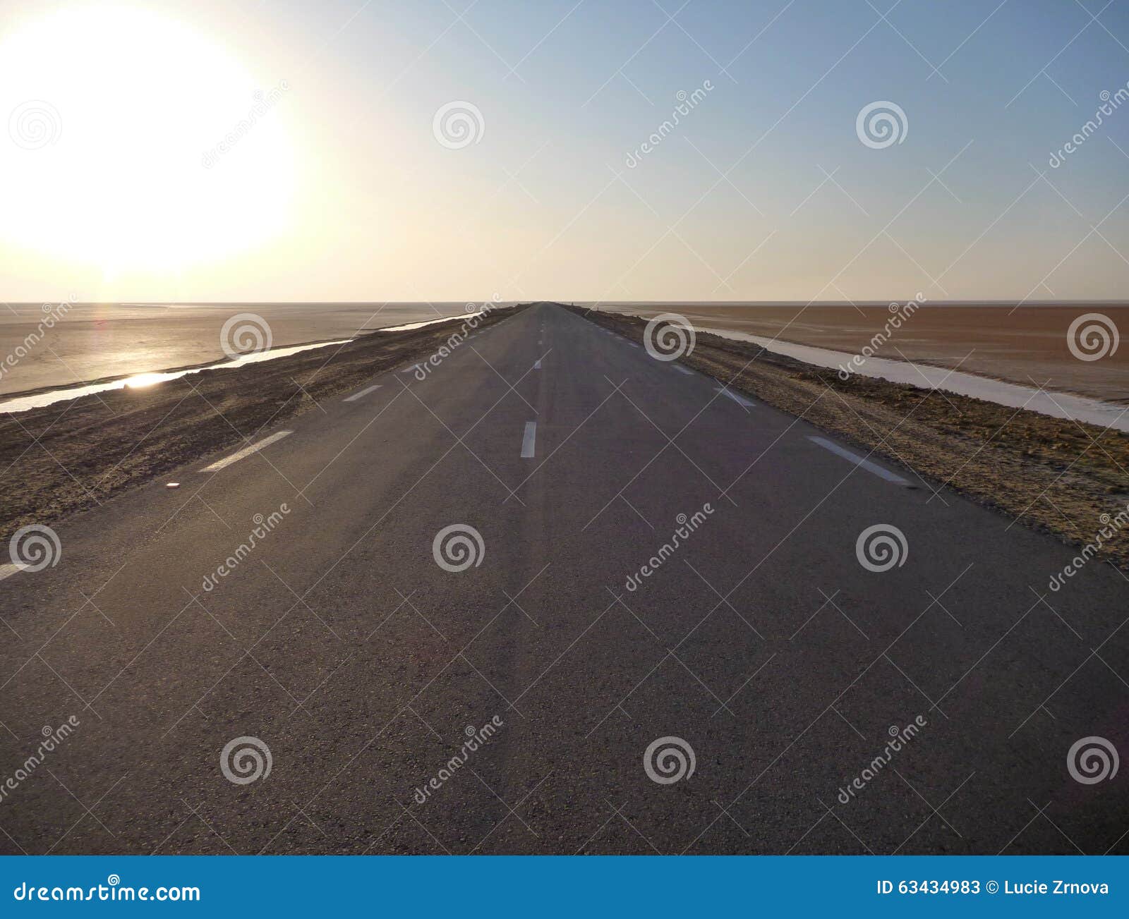 Strait Long Road in the Desert Stock Image - Image of prospective ...