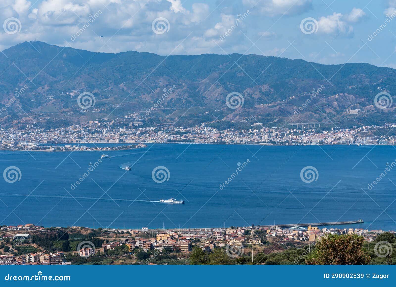 The Strait of Messina stock image. Image of navigation - 290902539