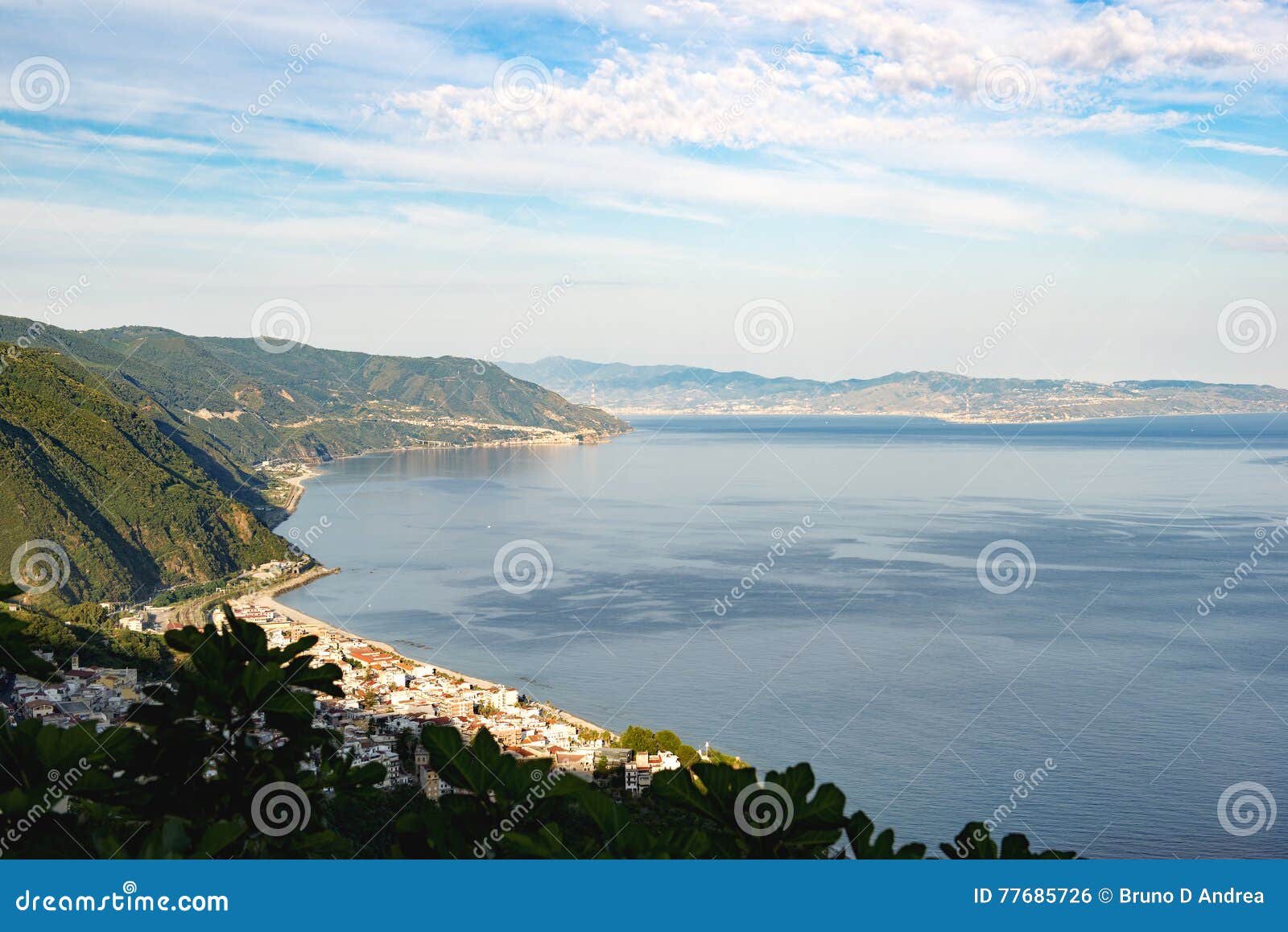 Strait of Messina Seen from Calabria Stock Photo - Image of scylla ...