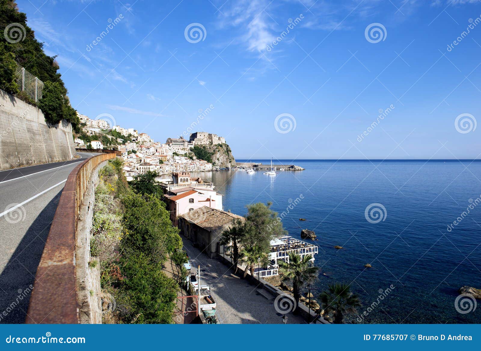 Strait of Messina and Sicily Seen from Calabria Stock Image - Image of ...