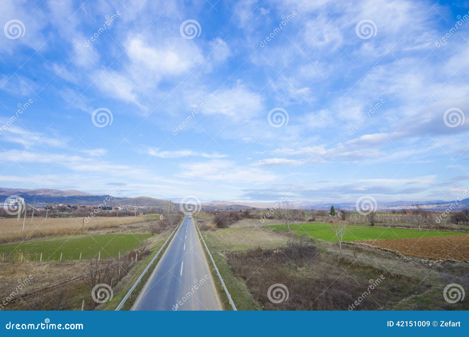 Strait Road through the Field Stock Image - Image of countryside ...