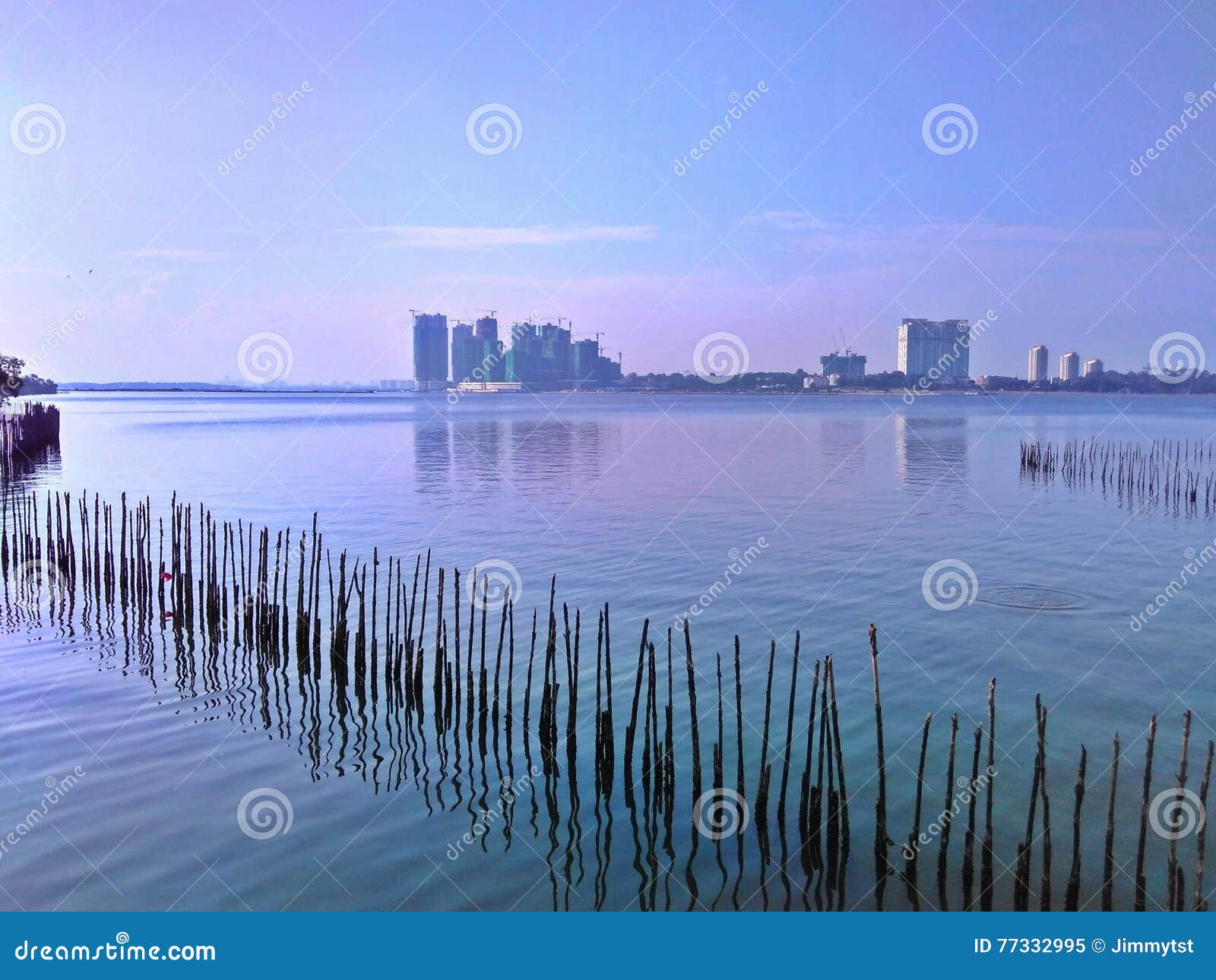 Straits of Johor stock image. Image of evening, johor - 77332995