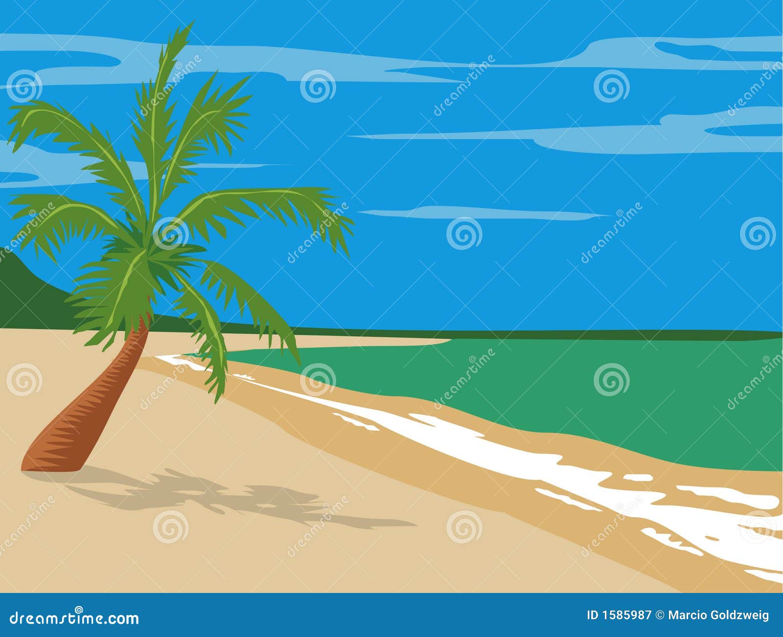 Strand vektor illustrationer. Illustration av artistically - 1585987