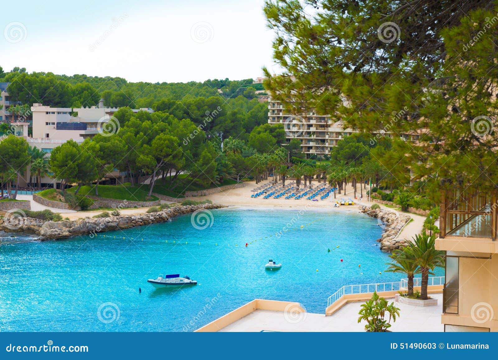 Strand Calvia Mallorca Mallorca Cala Vinyes Vinas Stockbild - Bild von ...